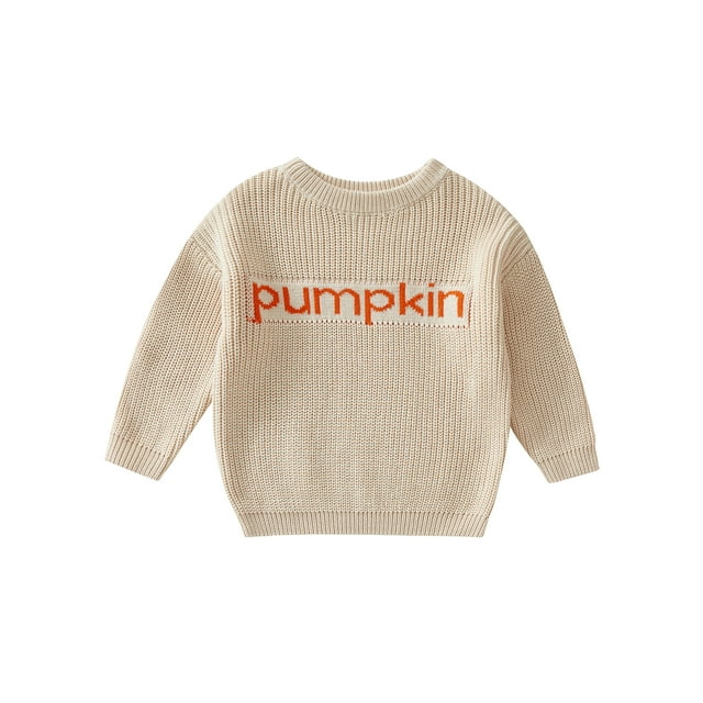 Toddler Baby Boy Girl Halloween Sweater Knit Chunky Pumpkin Sweaters Oversized Pullover ...