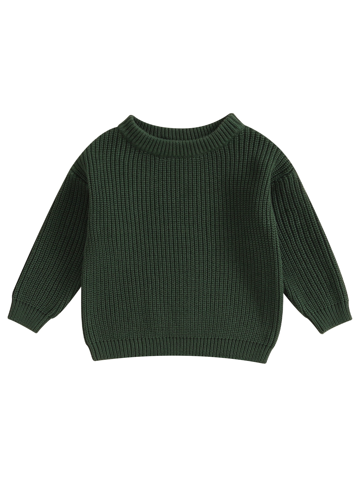 Toddler Baby Boy Girl Knit Sweater Blouse Solid Long Sleeve Pullover ...