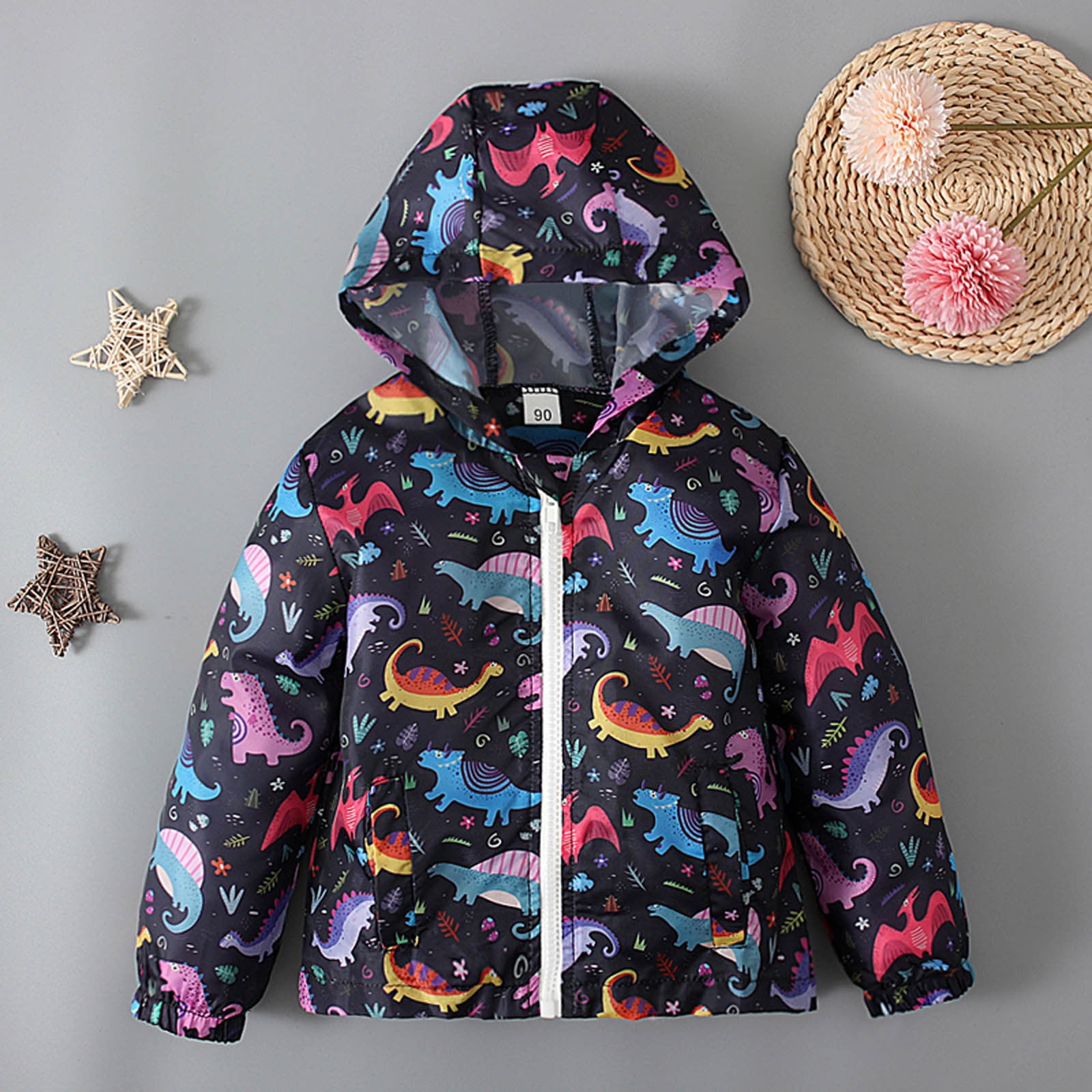 Toddler Baby Boy Girl Rain Jacket Cute Cartoon Raincoat Lightweight Waterproof Hoodie Coat Kids ...