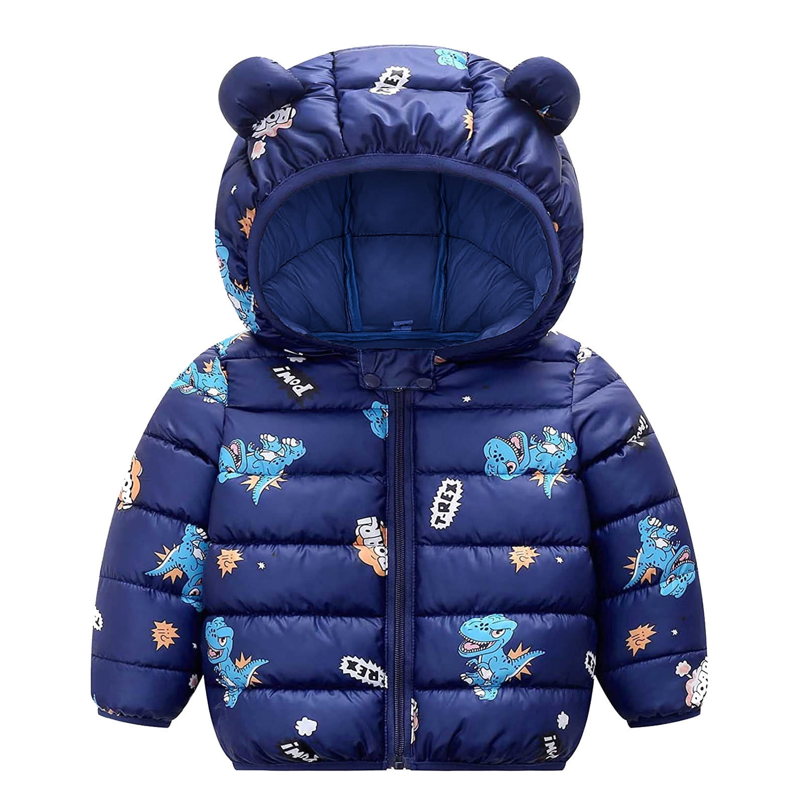 Toddler Baby Boy Girl Winter Cartoon Windproof Coat Hooded Warm Outerwear Jacket Navy 100(18 ...
