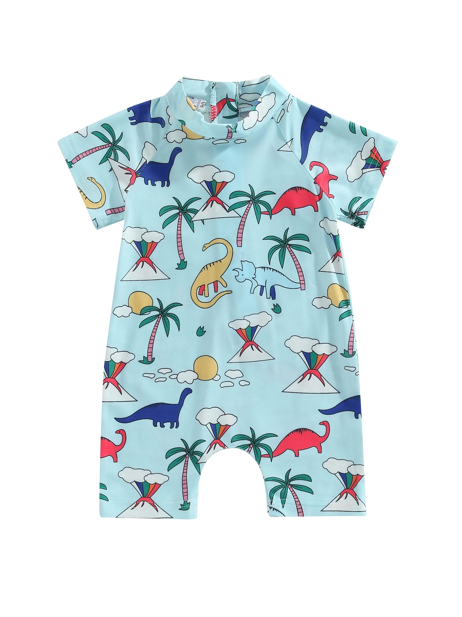 Toddler Baby Boy One Piece Swimsuit Half Zipper Bathing Suits Short ...