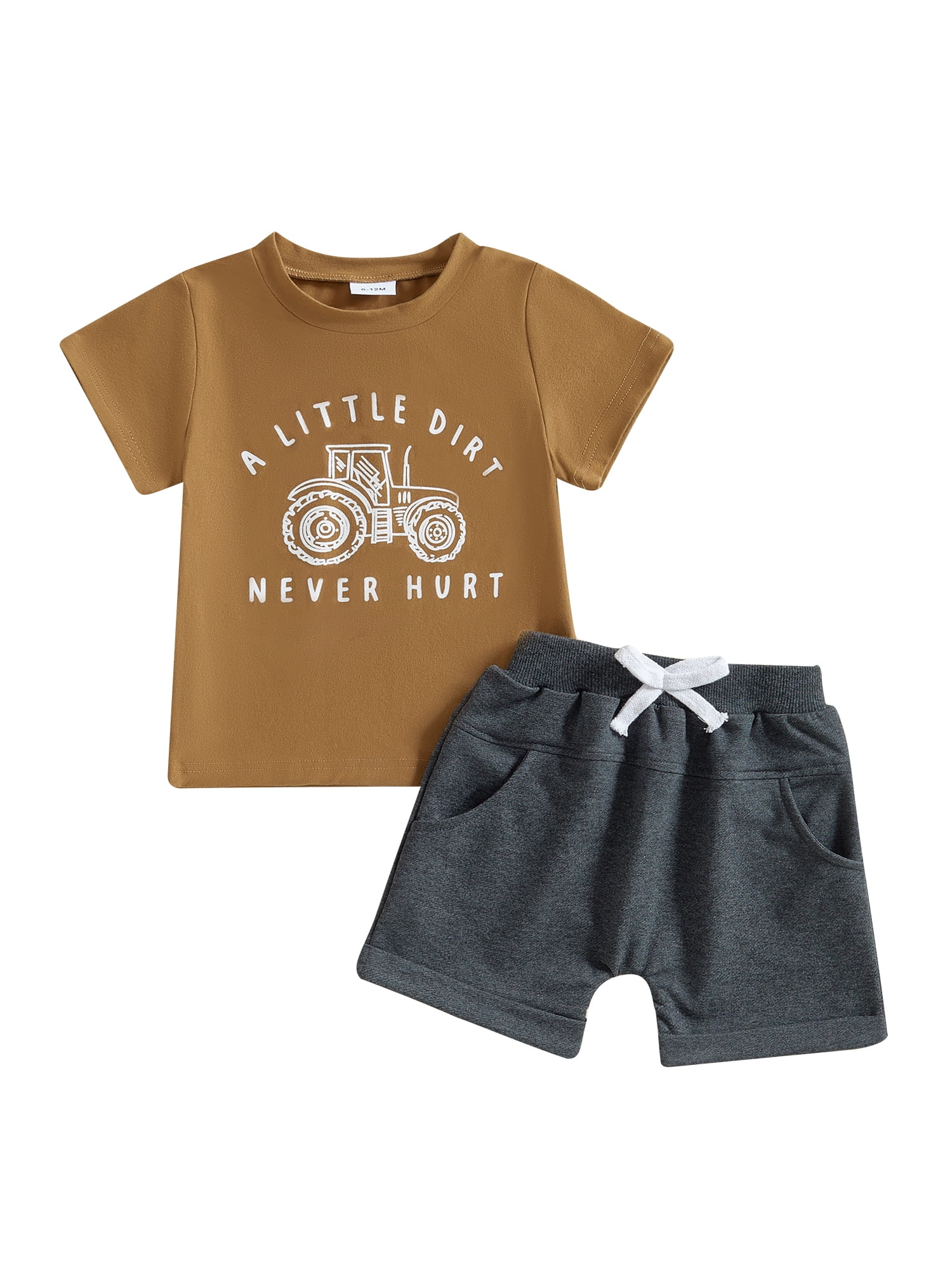 Toddler Baby Boy Summer Clothes Set 6 12 18 24 Months 2T 3T 4T Tractor ...