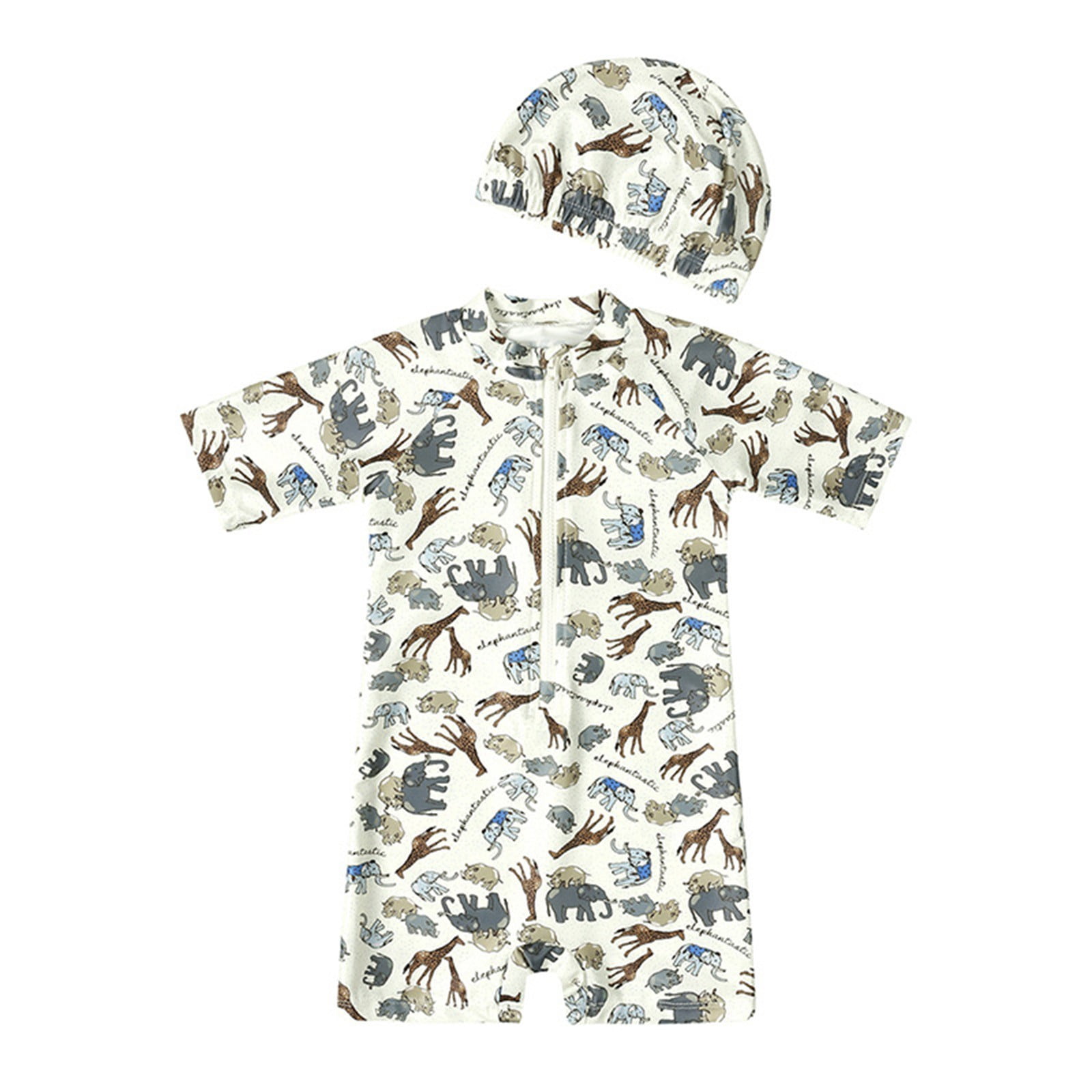 Toddler Baby Boy Swimsuit Rash Guard Fish Golf Pattern Snap Button Long ...