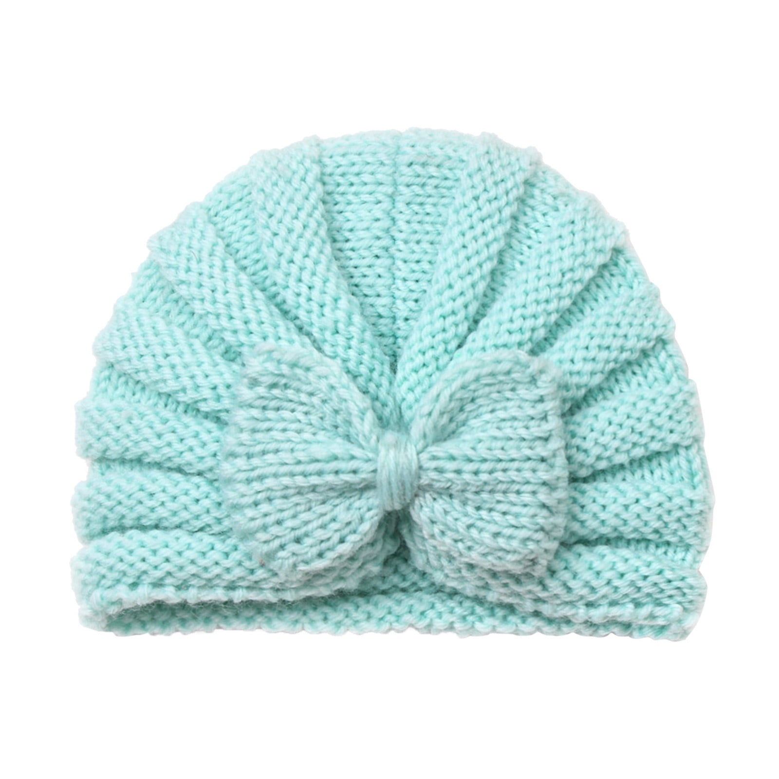 Toddler Baby Boys Girls Knitted Cap Beaniess Solid Cotton Bowknot ...