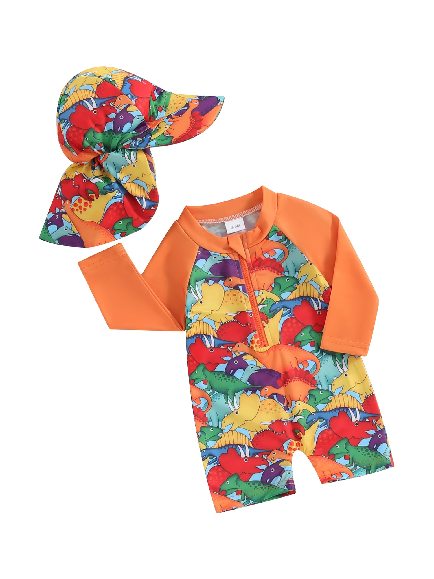 Toddler Baby Boys Girls Swimwear Sets Zipper Rash Guard Swimsuit with ...