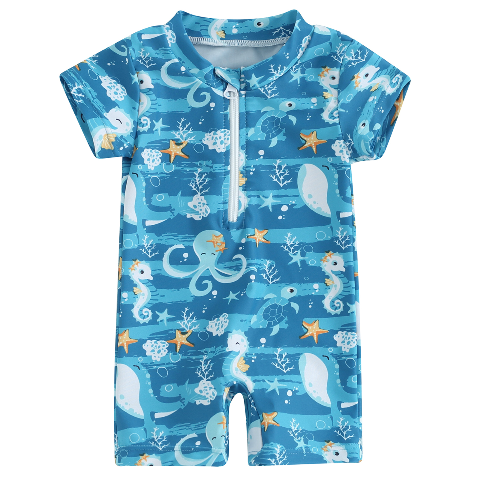 Toddler Baby Boys Rash Guard Swimwear Cartoon Marine Life Print Short ...