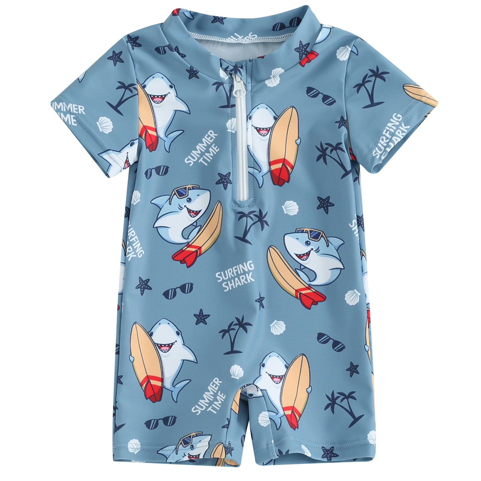 Toddler Baby Boys Rash Guard Swimwear Cartoon Marine Life Print Short ...