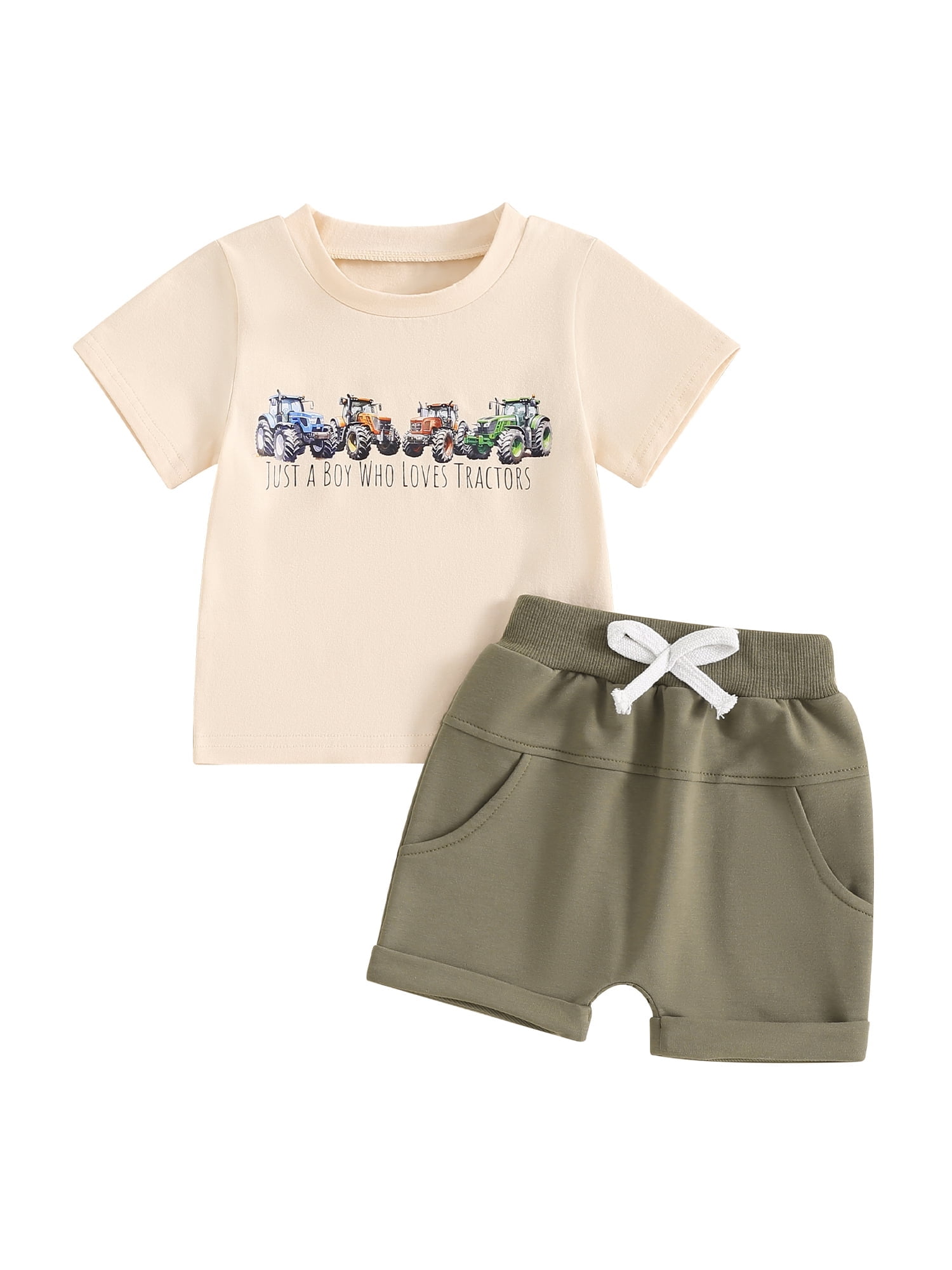 Toddler Baby Boys Summer Outfits 0 6 12 18 24 Months 2T 3T Truck Letter Print Short Sleeve T ...