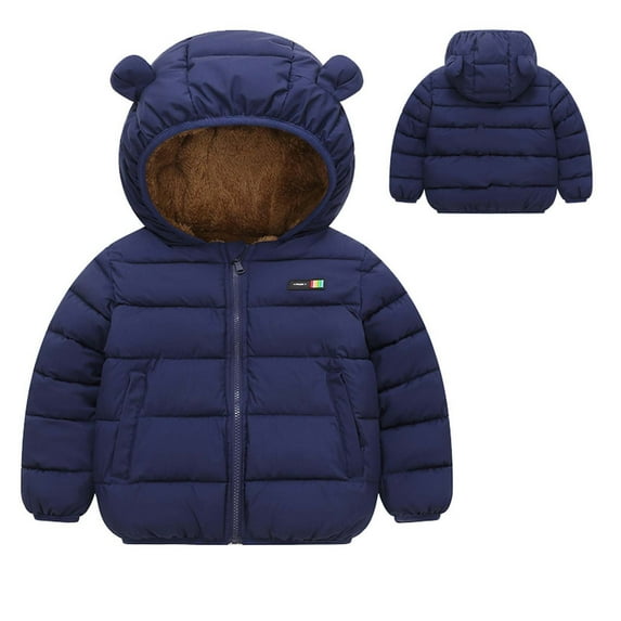Toddler Baby Down Coats Boys Girls Soft Fleece Lined Jacket Thicken Warm Hooded Winter Coat Snow ...