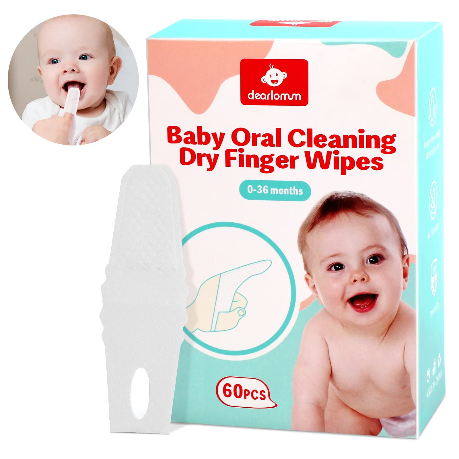 Toddler Baby Dry Wipes, Baby Newborn Tongue Cleaner, 60PCS Disposable ...