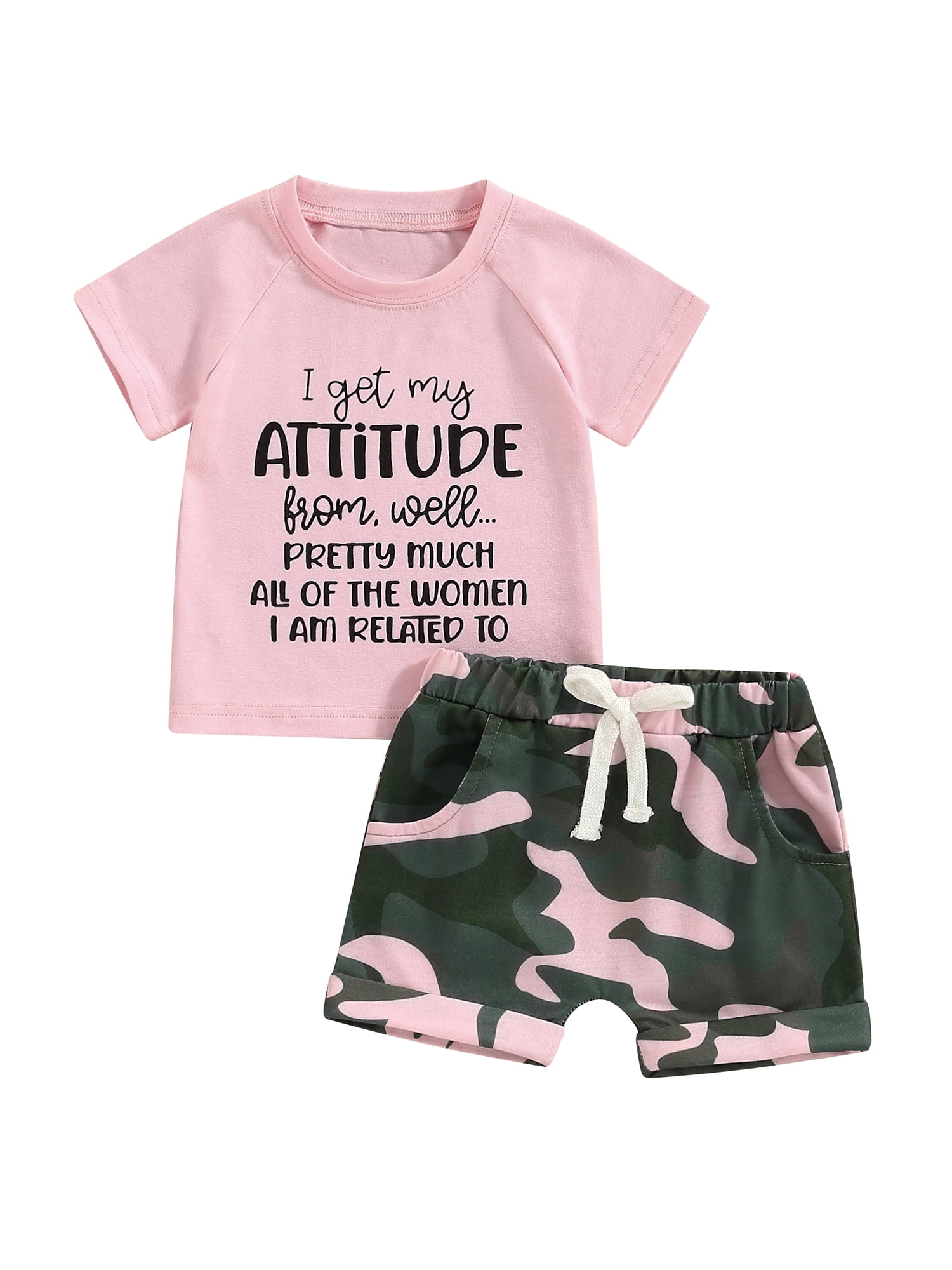 Toddler Baby Girl 2Pcs Outfit 1T 2T 3T 4T 5T Summer Clothes Short Sleeve Letter T Shirts Tops ...