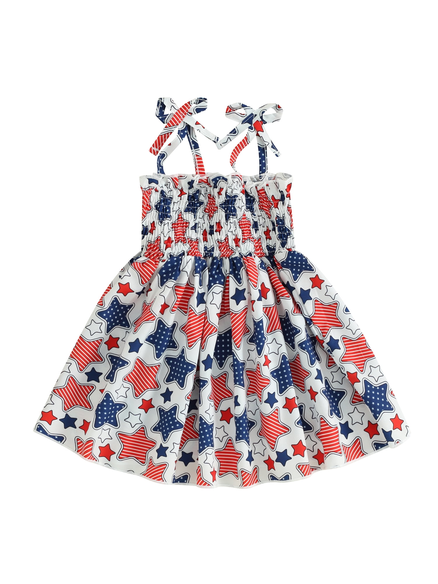 Toddler Baby Girl 4th of July Dress American Flag Sleeveless Spaghetti ...