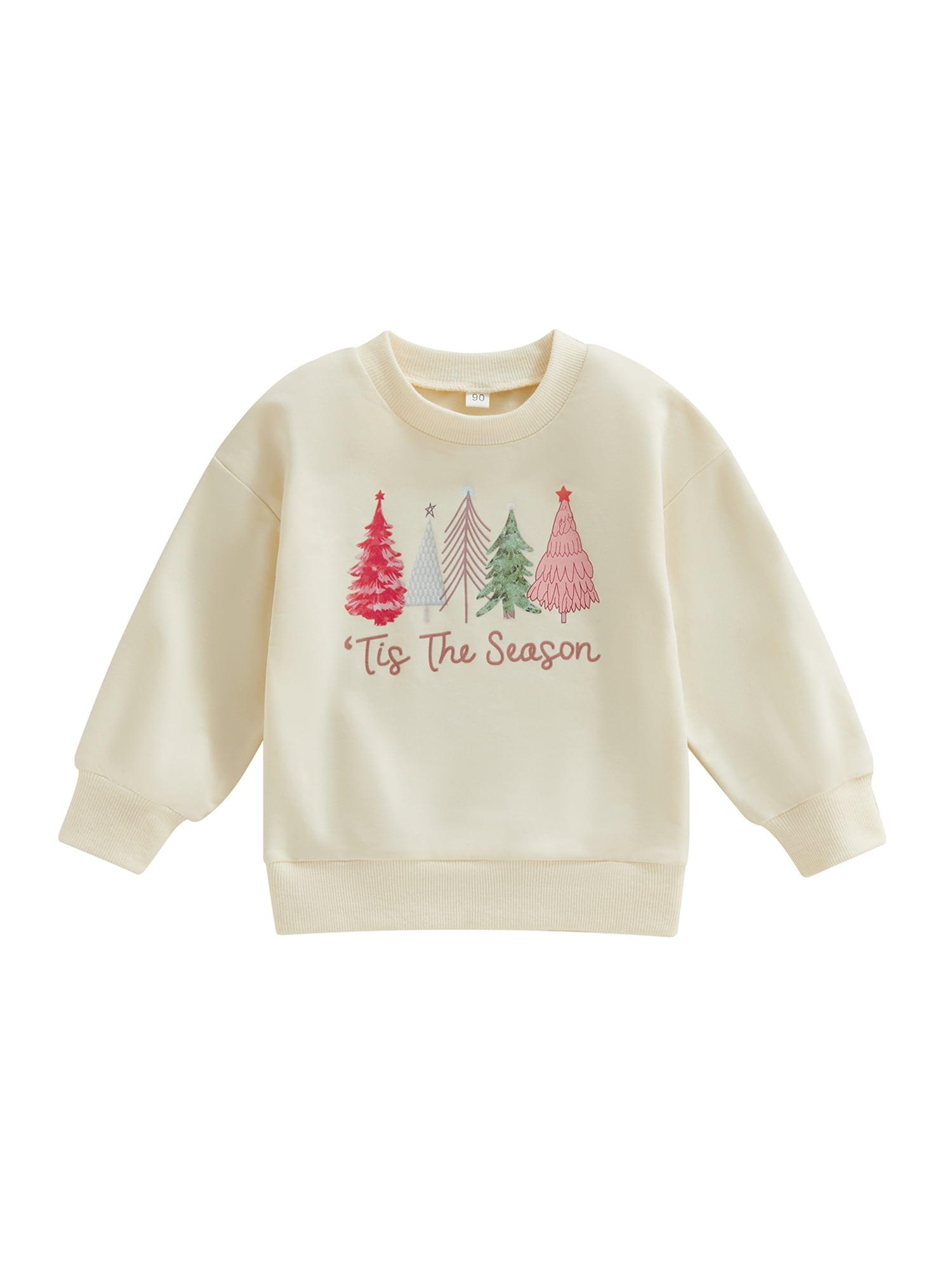 Toddler Baby Girl Boy Christmas Outfit Xmas Tree Sweatshirt Long Sleeve ...