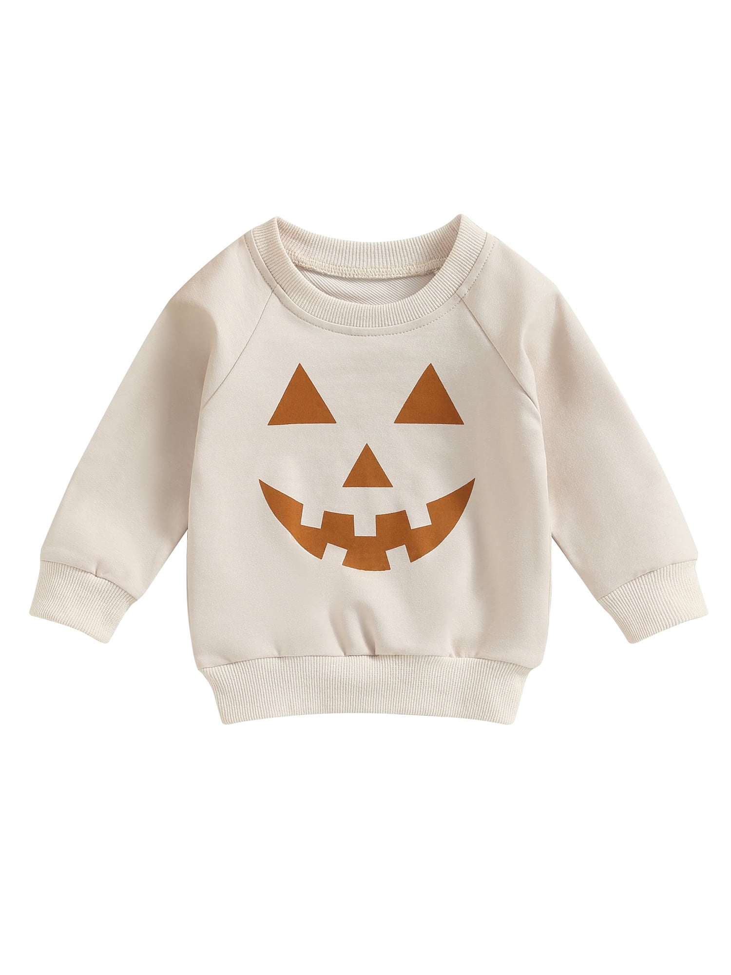 Toddler Baby Girl Boy Halloween Sweatshirts Long Sleeve Crewneck Pumpkin Face Pullover Tops Fall ...