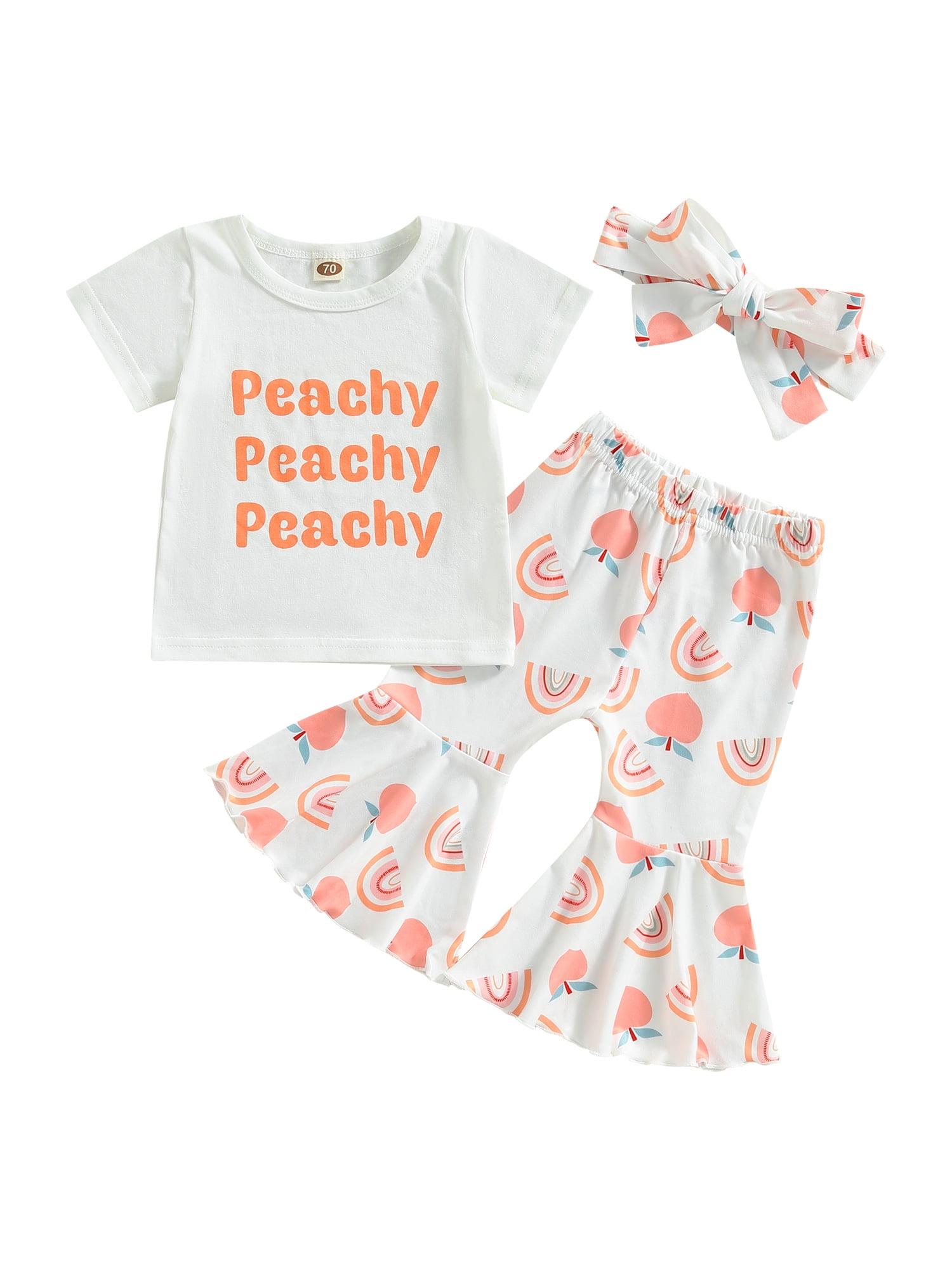 Toddler Baby Girl Clothes Sets Letter T-shirt Tops Fruit Rainbow Print ...