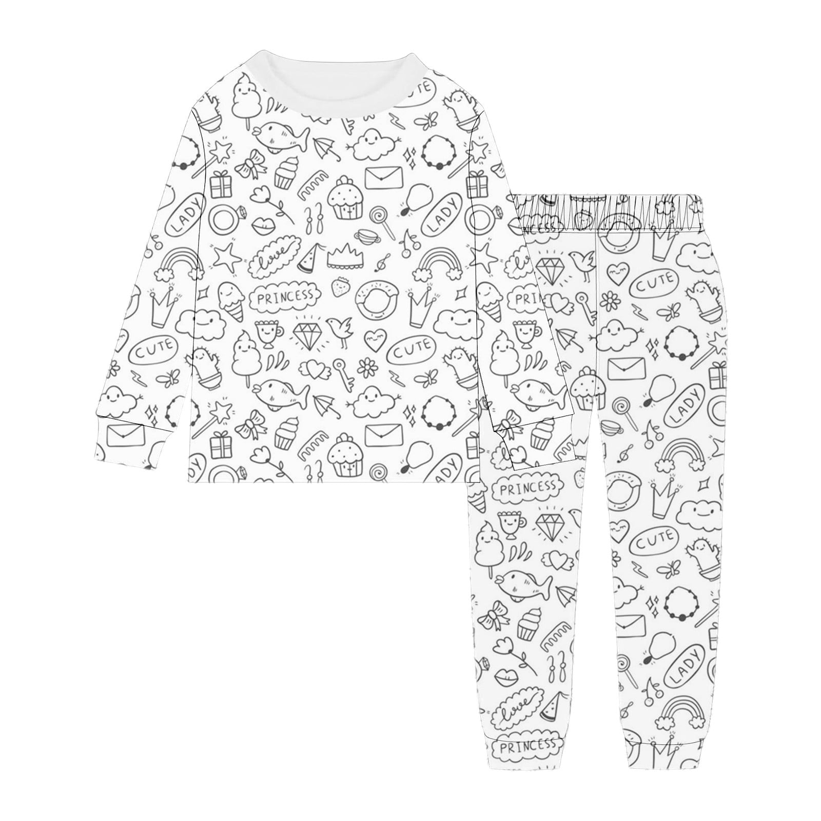 Toddler Baby Girl Clothes Smocked Kid DIY Painted Homewear Set ...