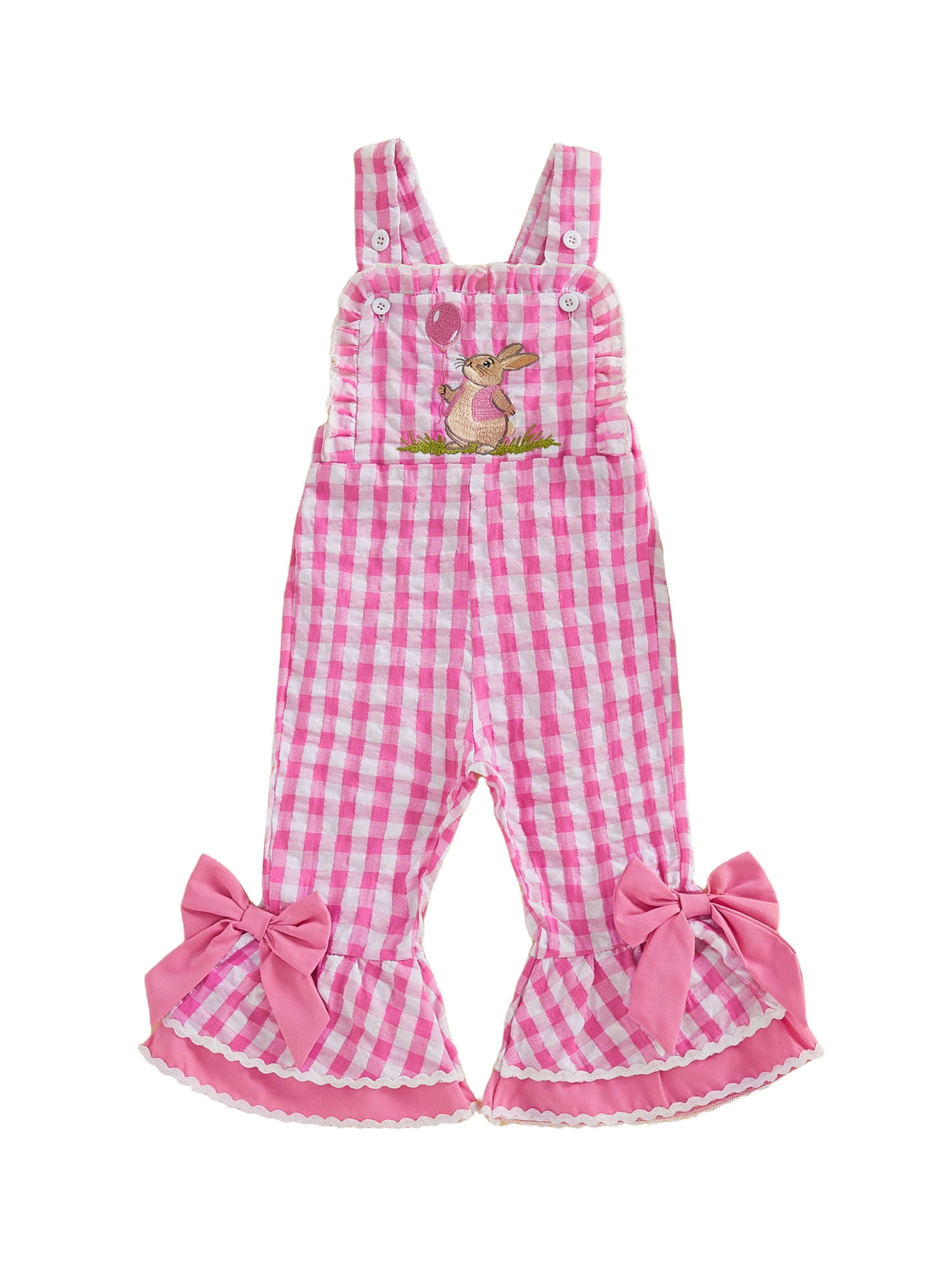 Toddler Baby Girl Easter Outfit One Piece Easter Overalls Bunny ...