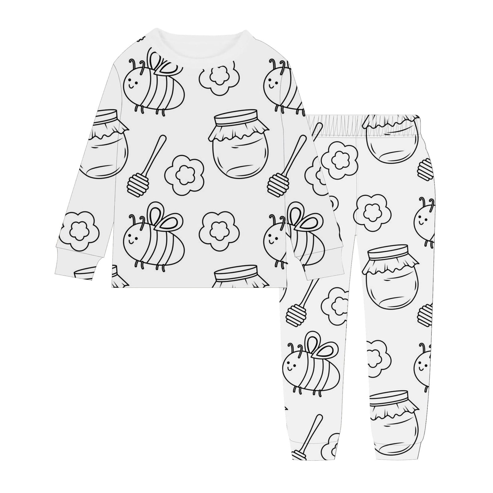 Toddler Baby Girl Floral Outfit Kid DIY Painted Homewear Set Colouring ...