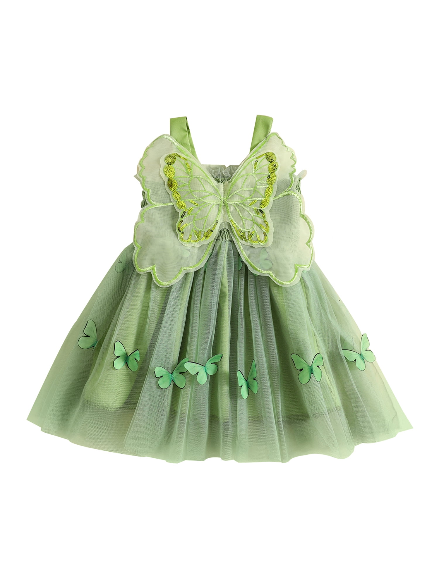 Toddler Baby Girl Halloween Outfit Fairy Wings Princess Dress 3D ...