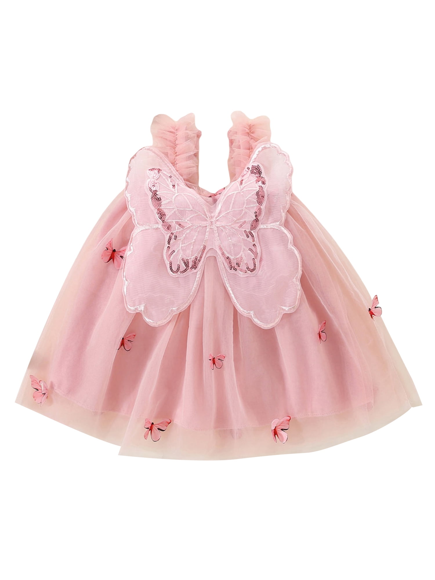 Toddler Baby Girl Halloween Outfit Fairy Wings Princess Dress 3D ...