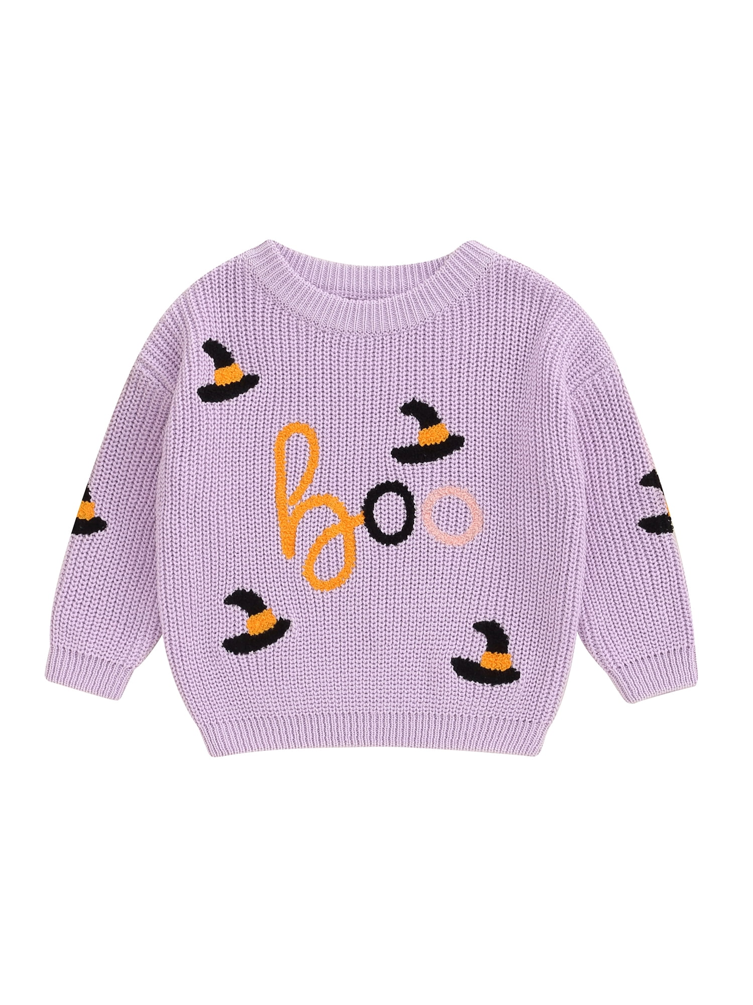 Toddler Baby Girl Halloween Outfits Witch Hat Embroidery Sweater Warm ...