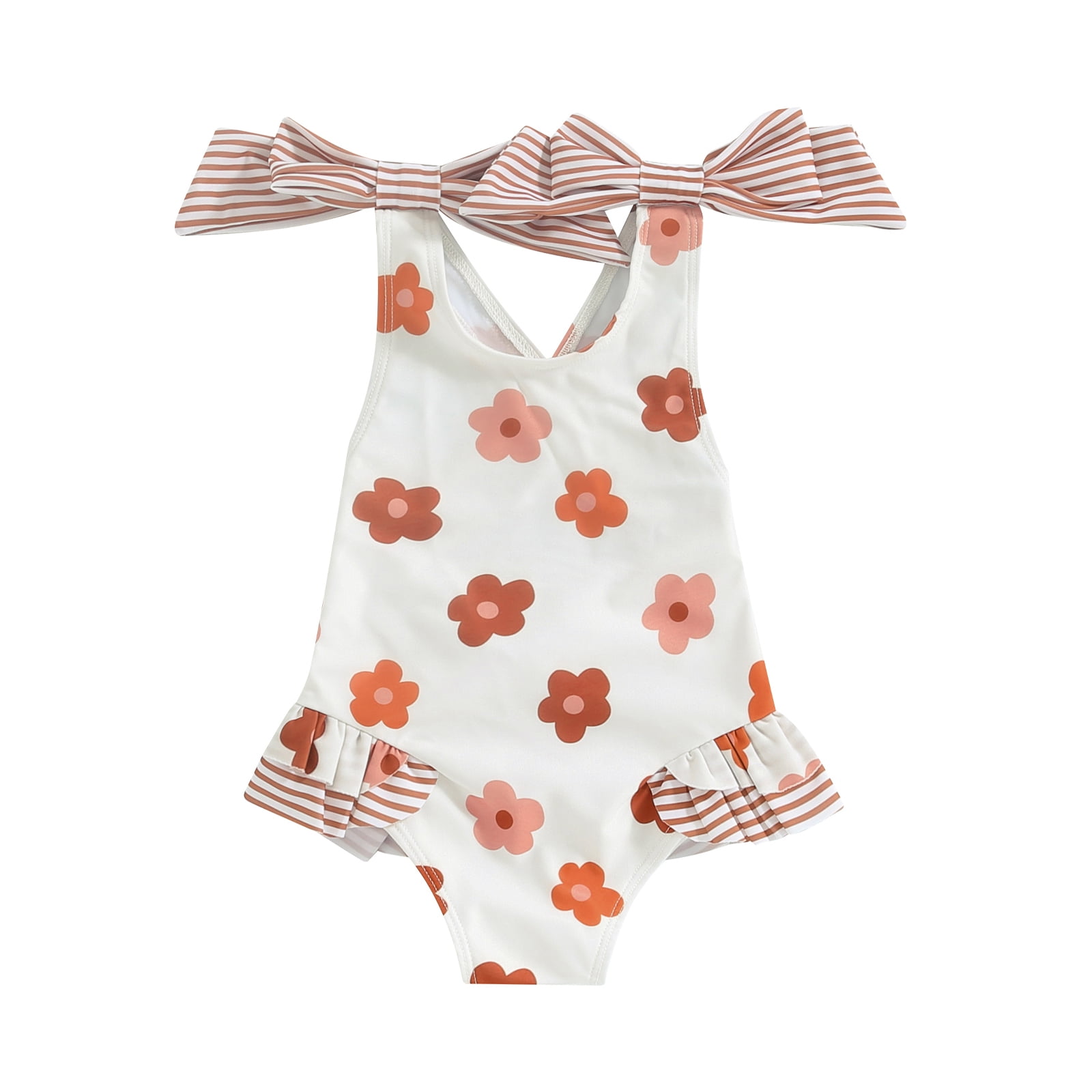 Toddler Baby Girl One Piece Swimsuit Floral Strap Sleeveless Bathing ...