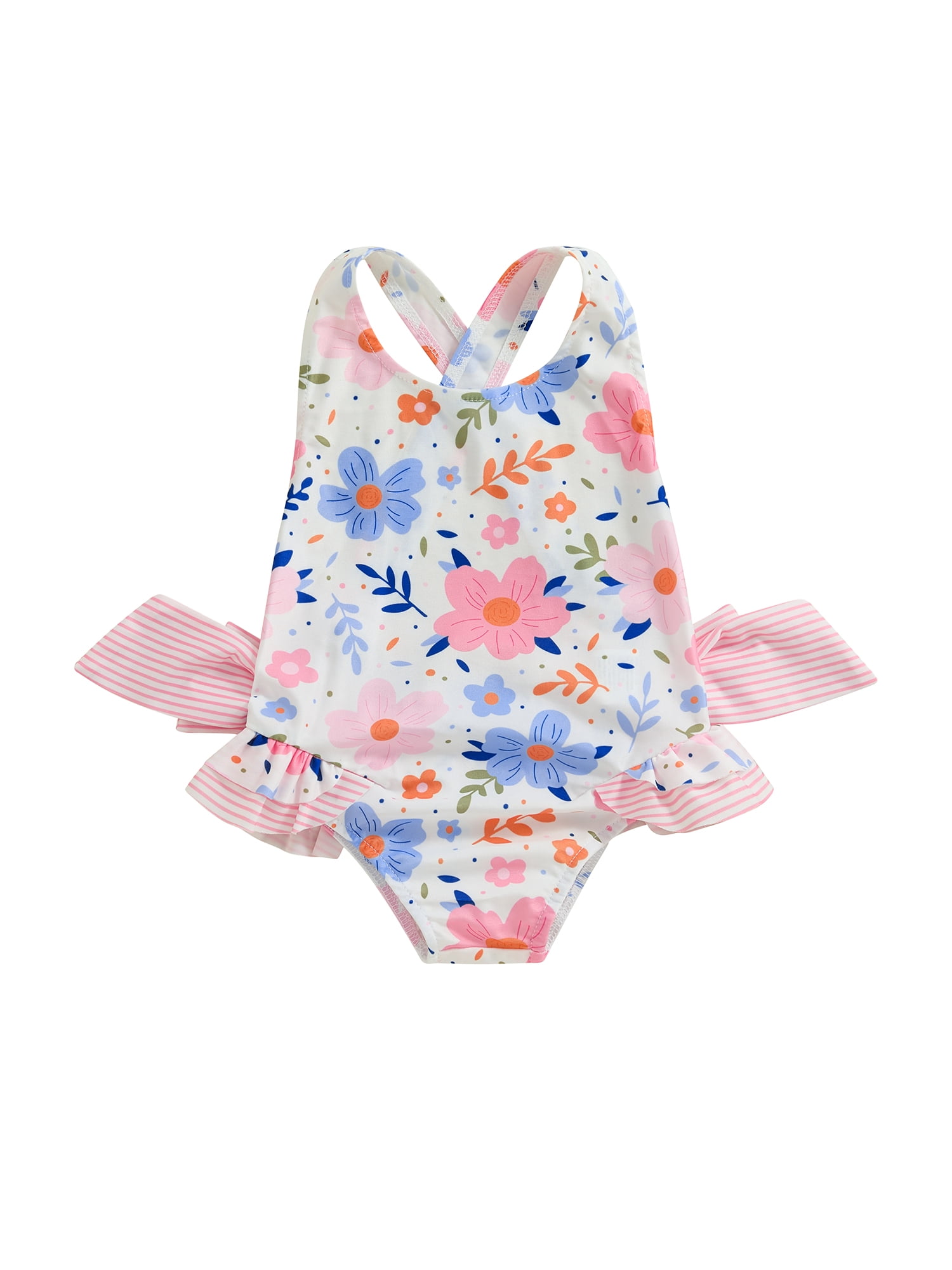 Toddler Baby Girl One Piece Swimsuit Strap Sleeveless Floral Bathing ...