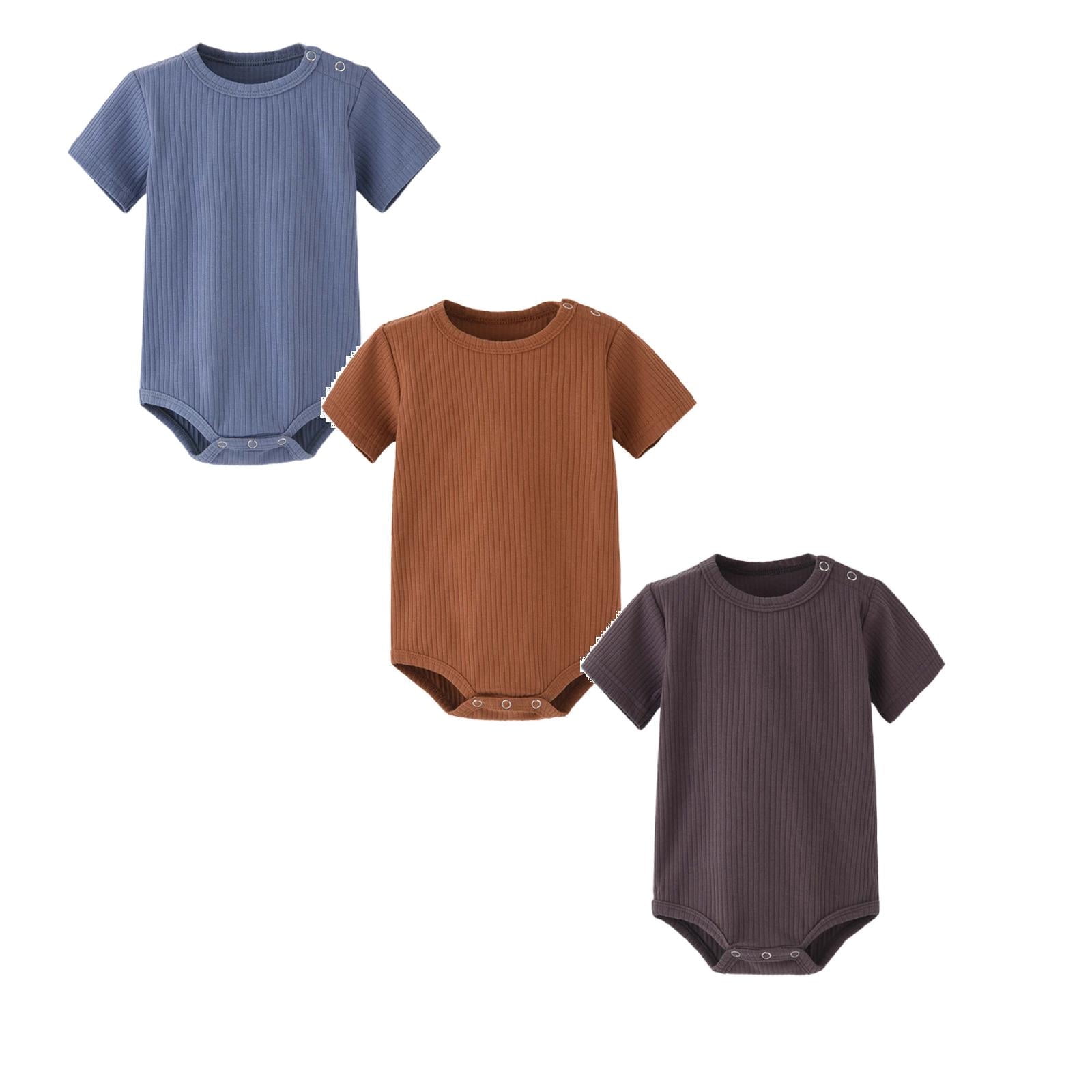 3PC Toddler Baby Girl Outfit Solid Color Baby Summer Clothes Short ...