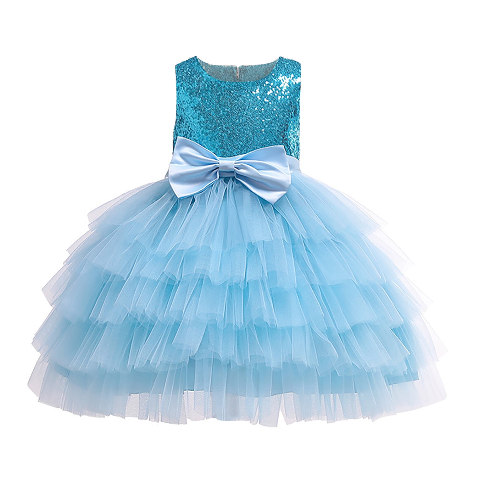 Toddler Baby Girl Princess Dress Fashion Short Sleeved Bow Princess ...