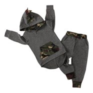 Newborn Girl's Camo Outfit - Long Sleeve Romper, Pants, Headband, 3PCS, Army Green, 0-3 Months ...