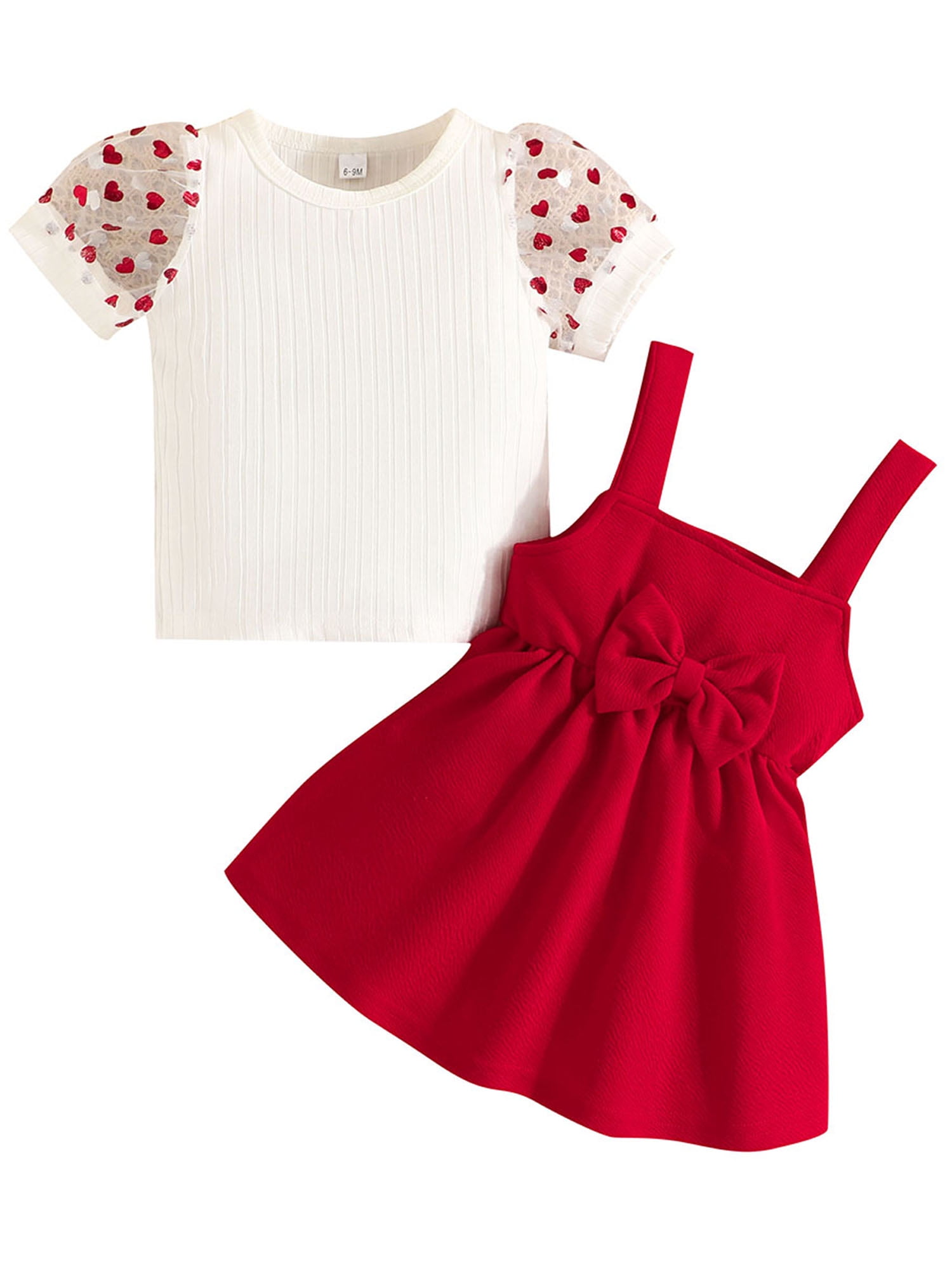 Toddler Baby Girl Spring Summer Outfits Heart Short Sleeve Tops ...