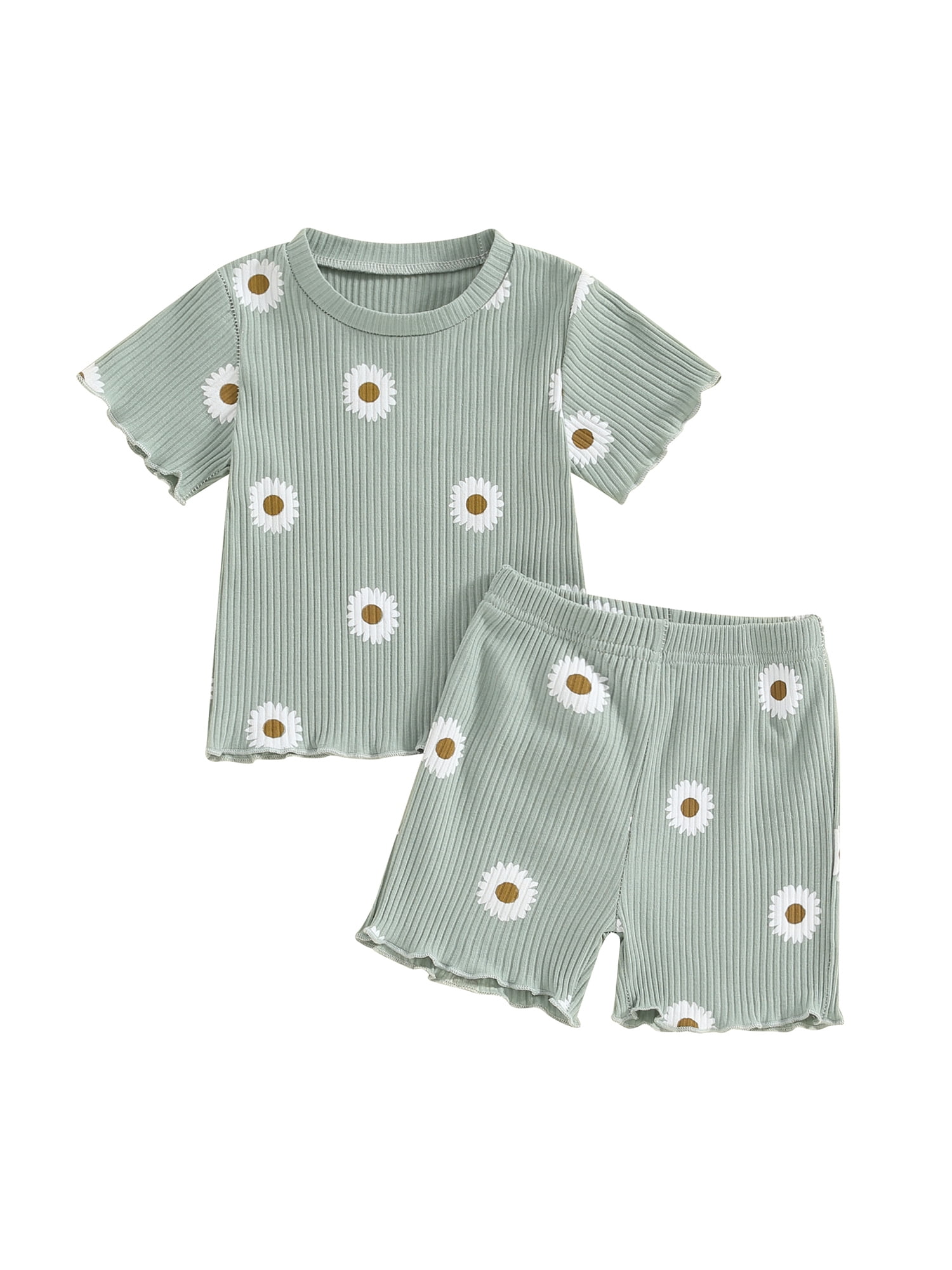 Toddler Baby Girl Summer Clothes Daisy Floral Butterfly Print Short ...