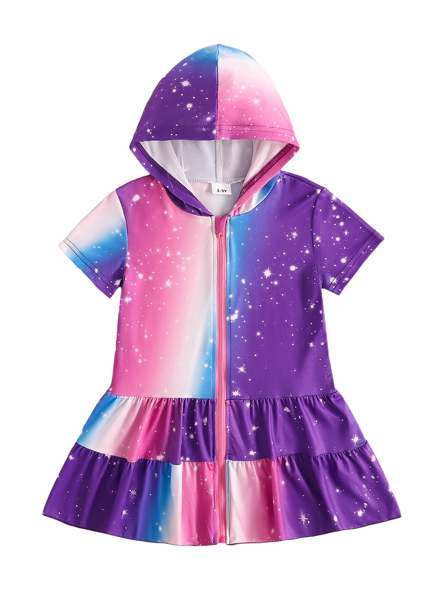 Toddler Baby Girl Swim Cover Up Towel Terry Swimsuit Wraps Zip Up ...