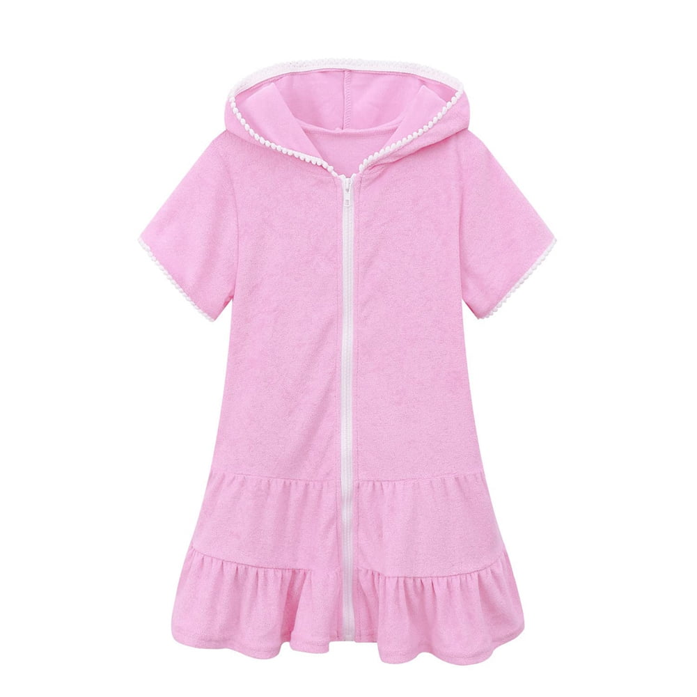 Toddler Baby Girl Swimsuit Cover Up Pool Bathing Suit Swim Robe Towel ...