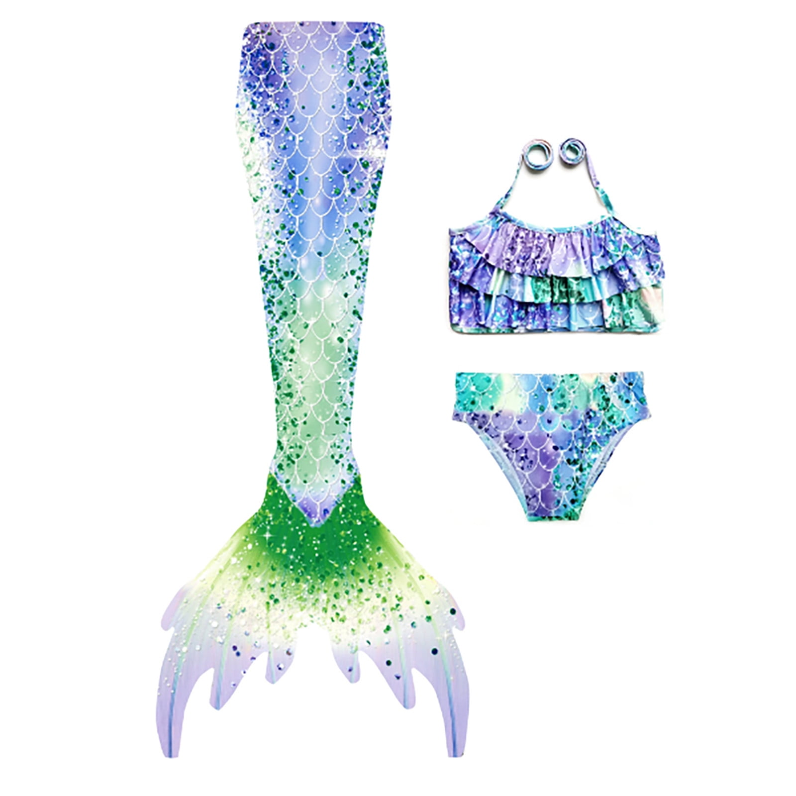 Toddler Baby Girl Swimsuit Mermaid Girls Swimwear Tail Bikini Set Kids ...