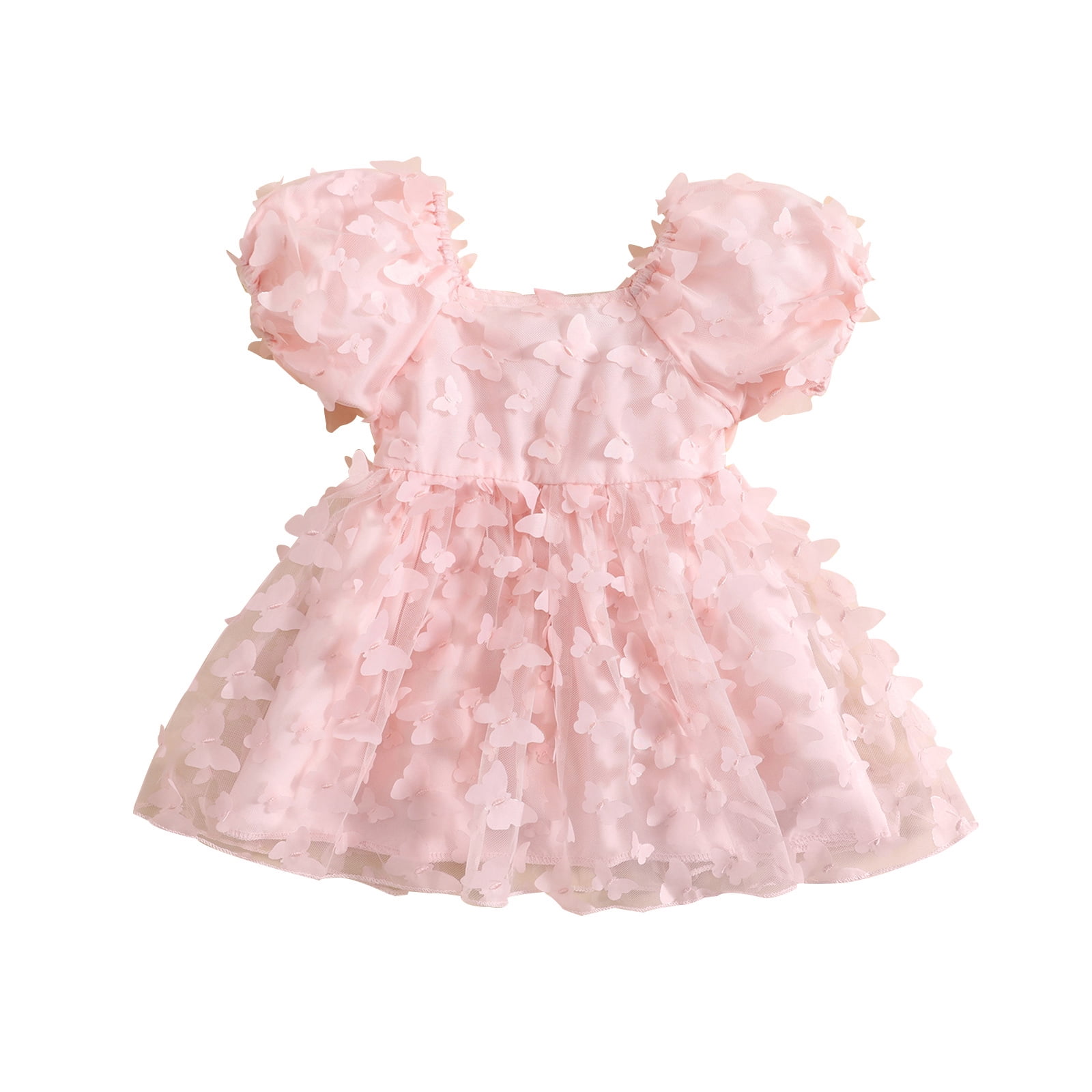 Toddler Baby Girl Tulle Tutu 1Y 2Y 3Y 4Y 5Y Sleeveless/Puff Sleeve 3D ...
