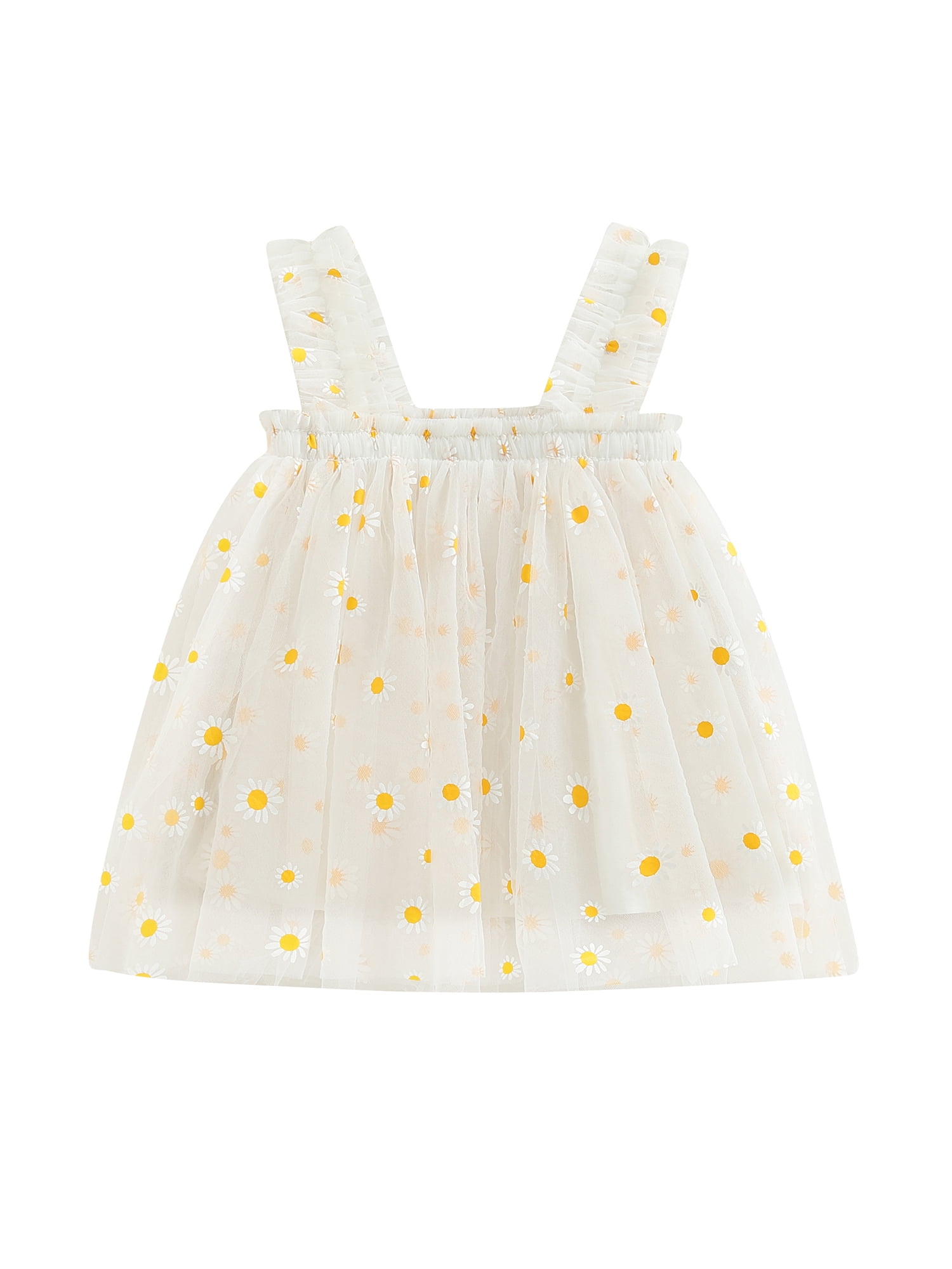 Toddler Baby Girl Tutu Dress Sleeveless Daisy Floral Layered Tulle ...