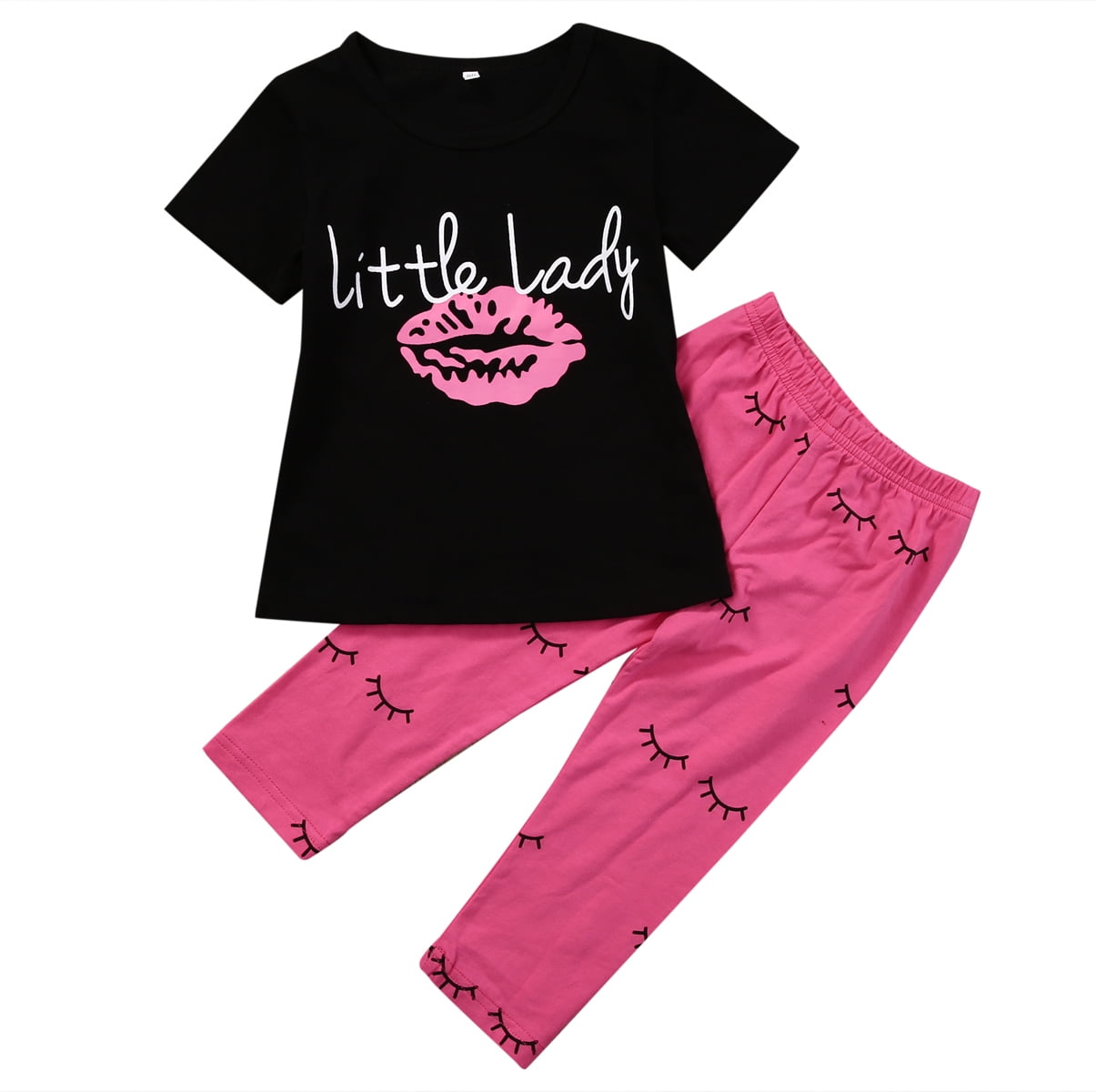 Toddler Baby Girls Clothing Cotton T shirt Tops Short Sleeve Pants 2PCS ...