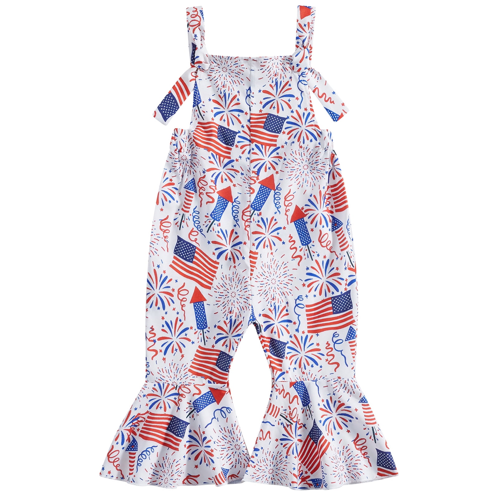 Toddler Baby Girls Independence Day Outfits Sleeveless USA Flag Halter ...