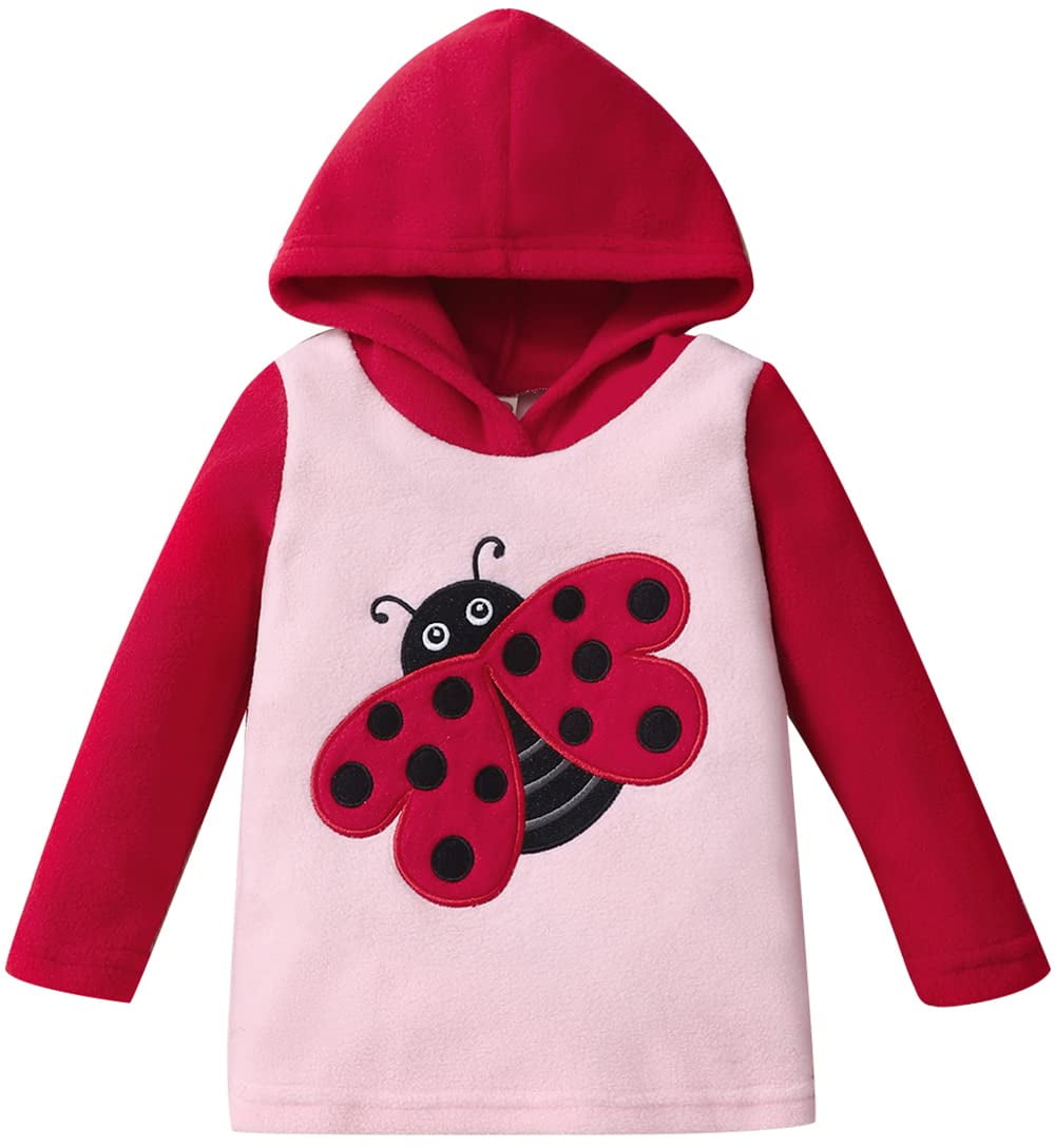 Toddler Baby Girls Ladybug Hoodie Sweatshirts Casual Pullover Crewneck ...