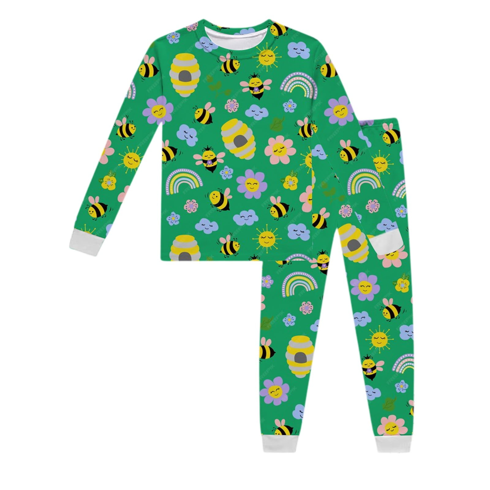 Toddler Baby Girls Summer Clothes Long Sleeve Printed Pajamas Set ...