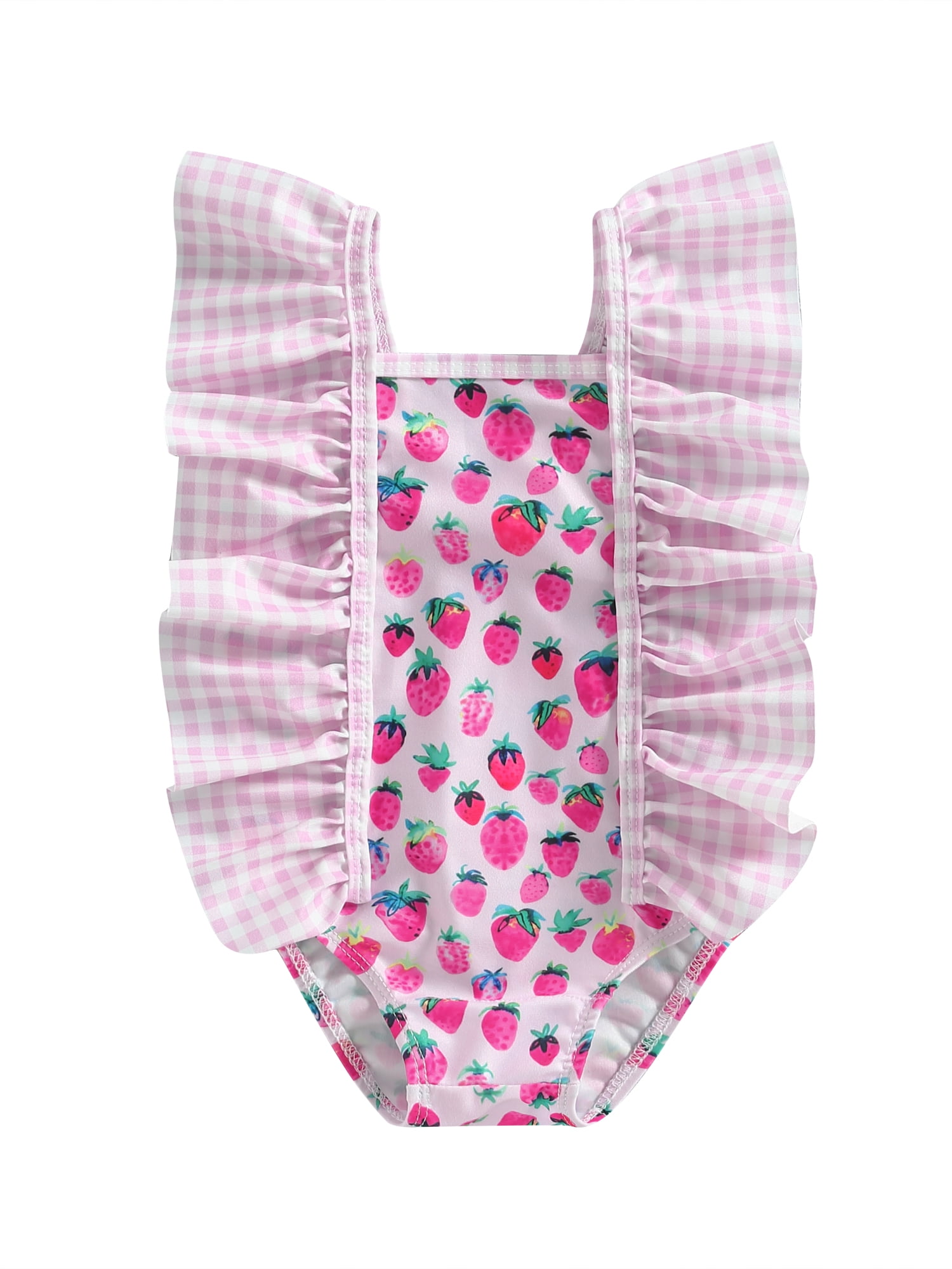 Toddler Baby Girls Swimsuit One-Piece Swimwear Romper Print Ruffled ...