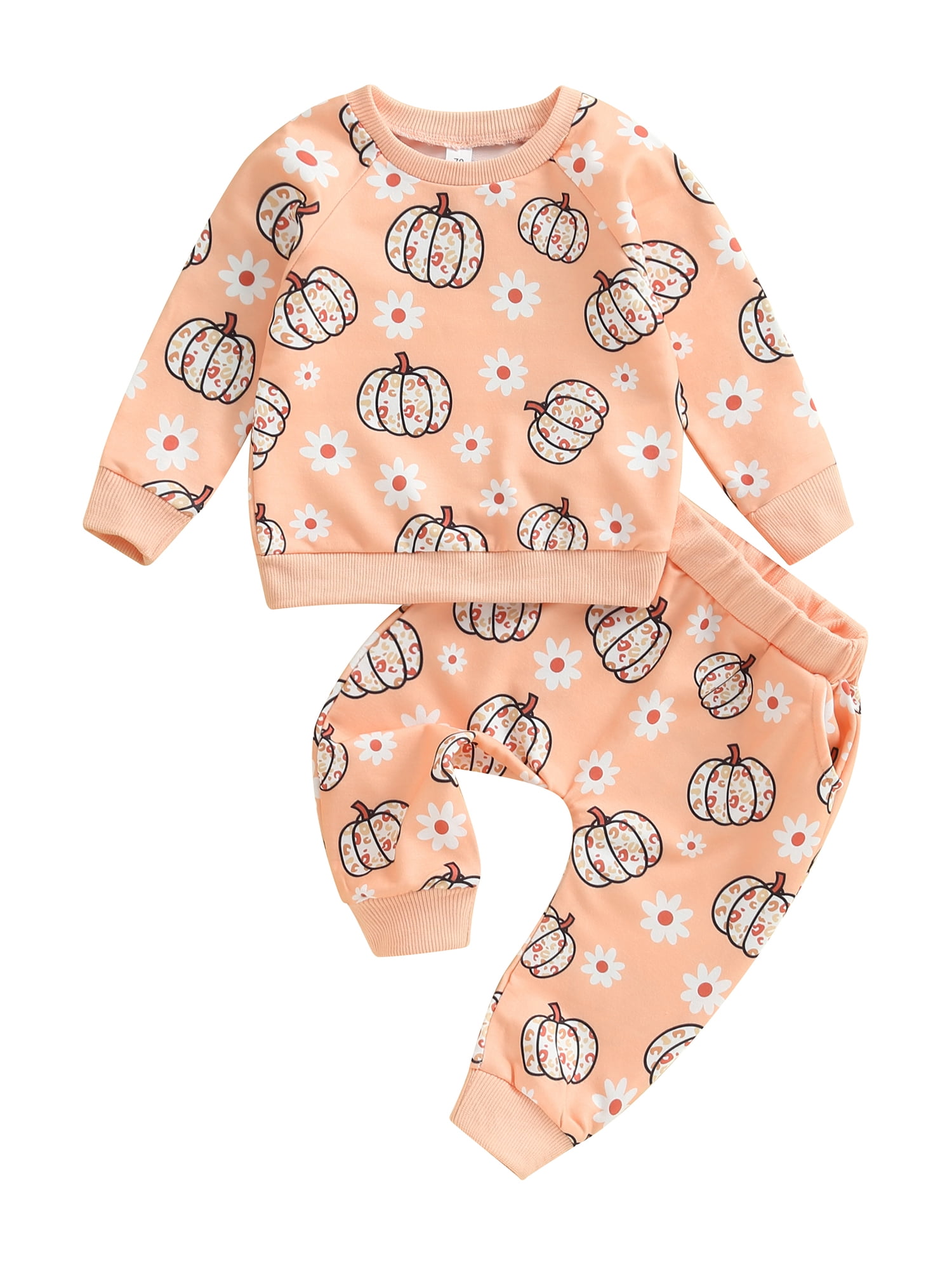 Toddler Baby Girls and Boys Halloween Outfit Flower Pumpkin Print Long Sleeve Sweatshirts ...