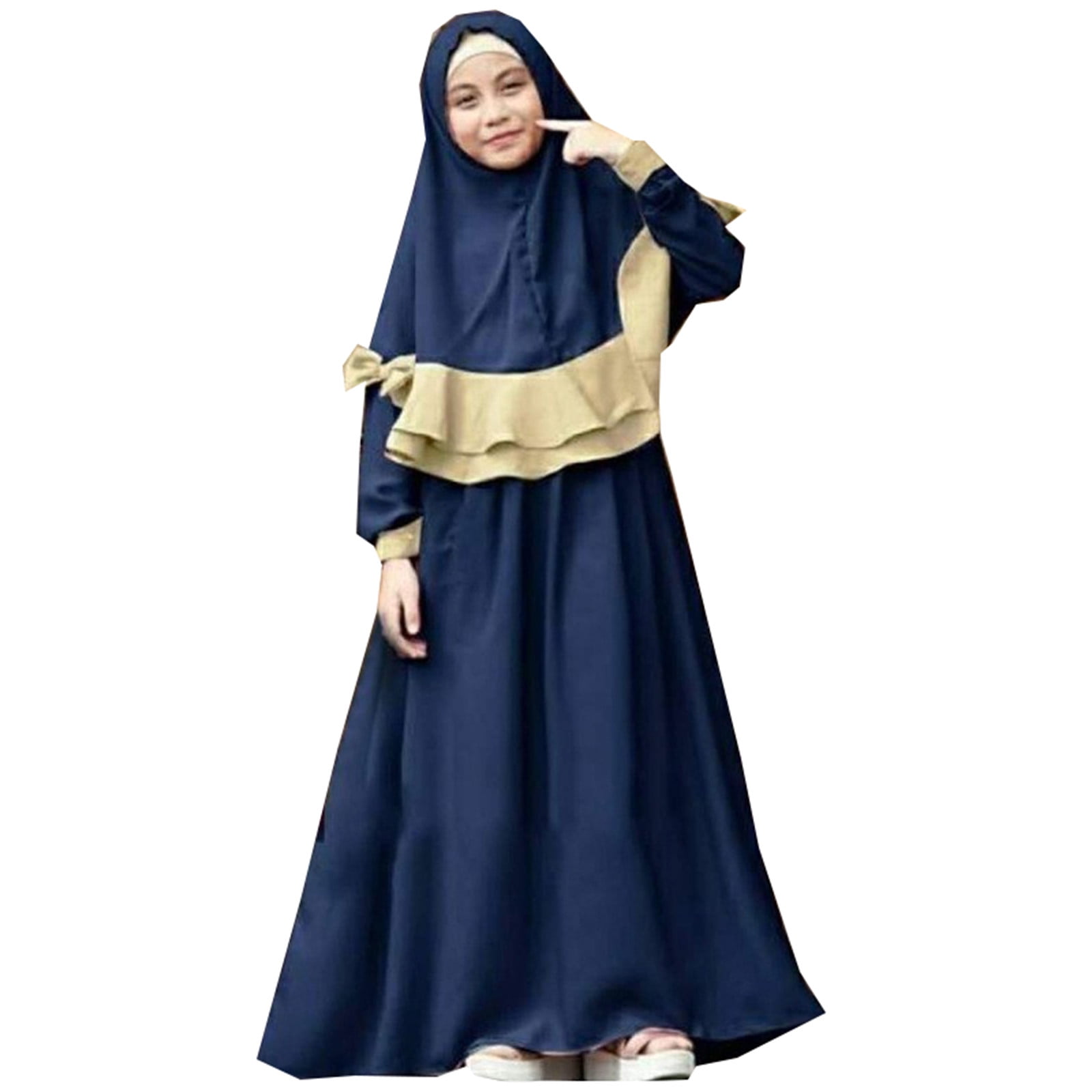Toddler Baby Kid Girls Ramadan Abaya Dubai Robe Traditional Clothing ...