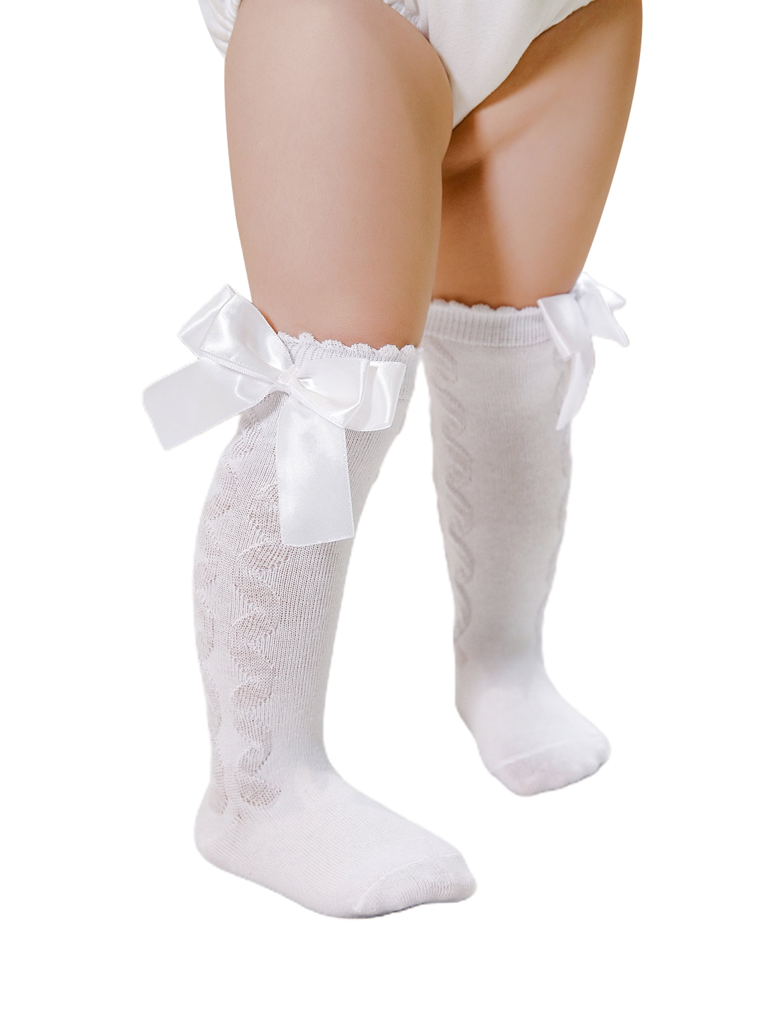 Toddler white knee high socks store