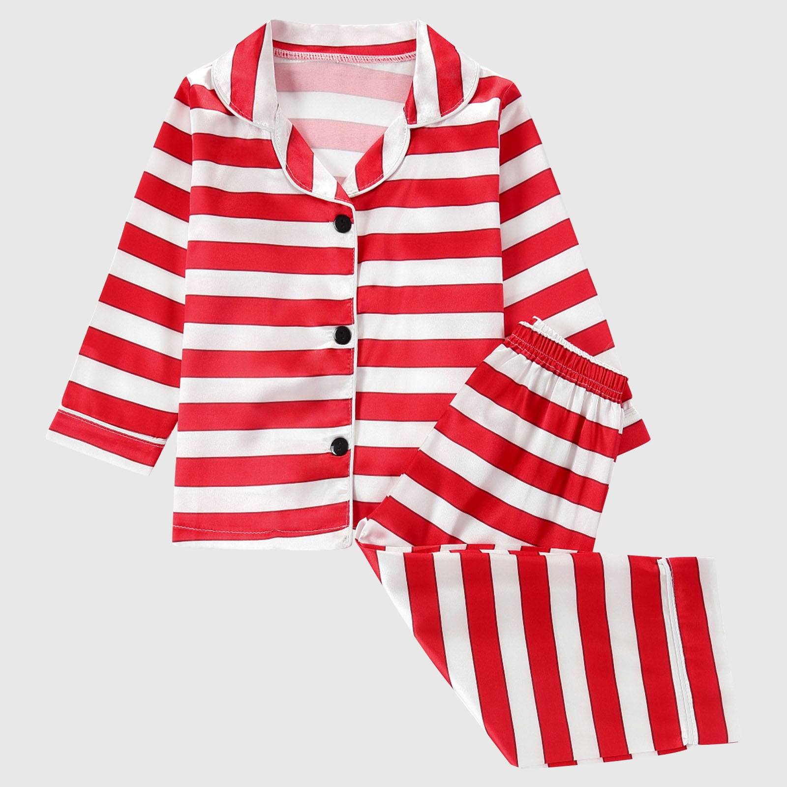 Toddler Baby Kids Winter Boys Girls Solid Color Stripe Long Sleeved ...