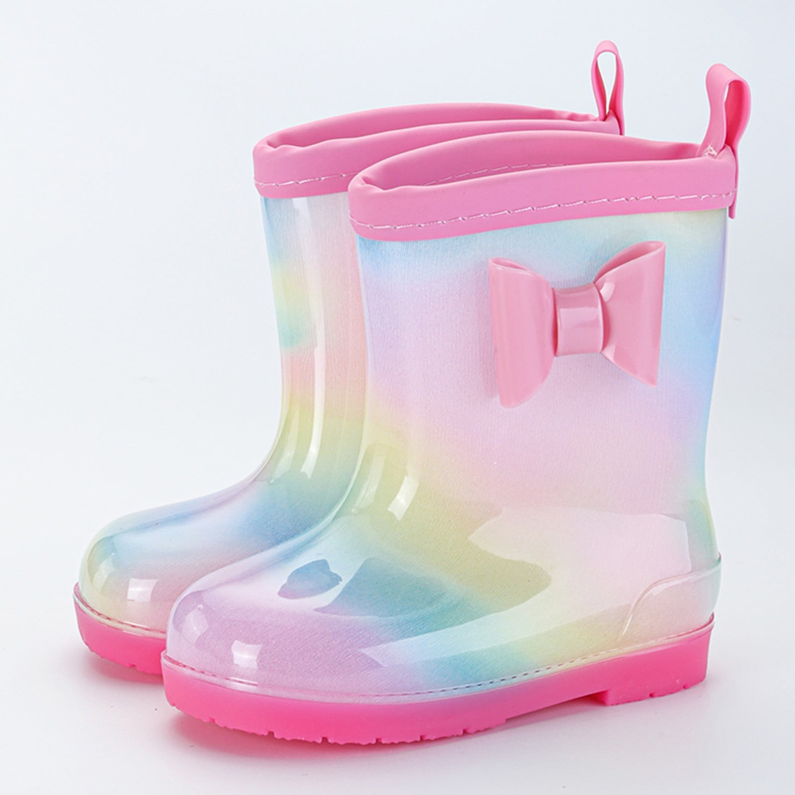 Toddler Baby Rain Boots Easy On Handles Waterproof Rubber Boots Non ...