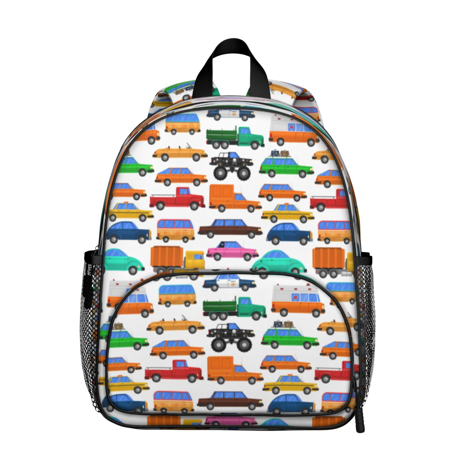 Cartoon Excavator and Truck Backpack, Fun Construction Vehicle Print ...