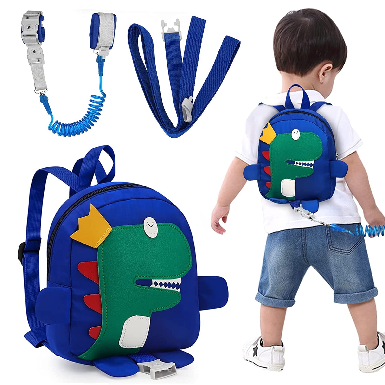 1-5 Year-Old Kids' Adorable Dinosaur-Owl Backpack, Dinosaur Blue - With ...