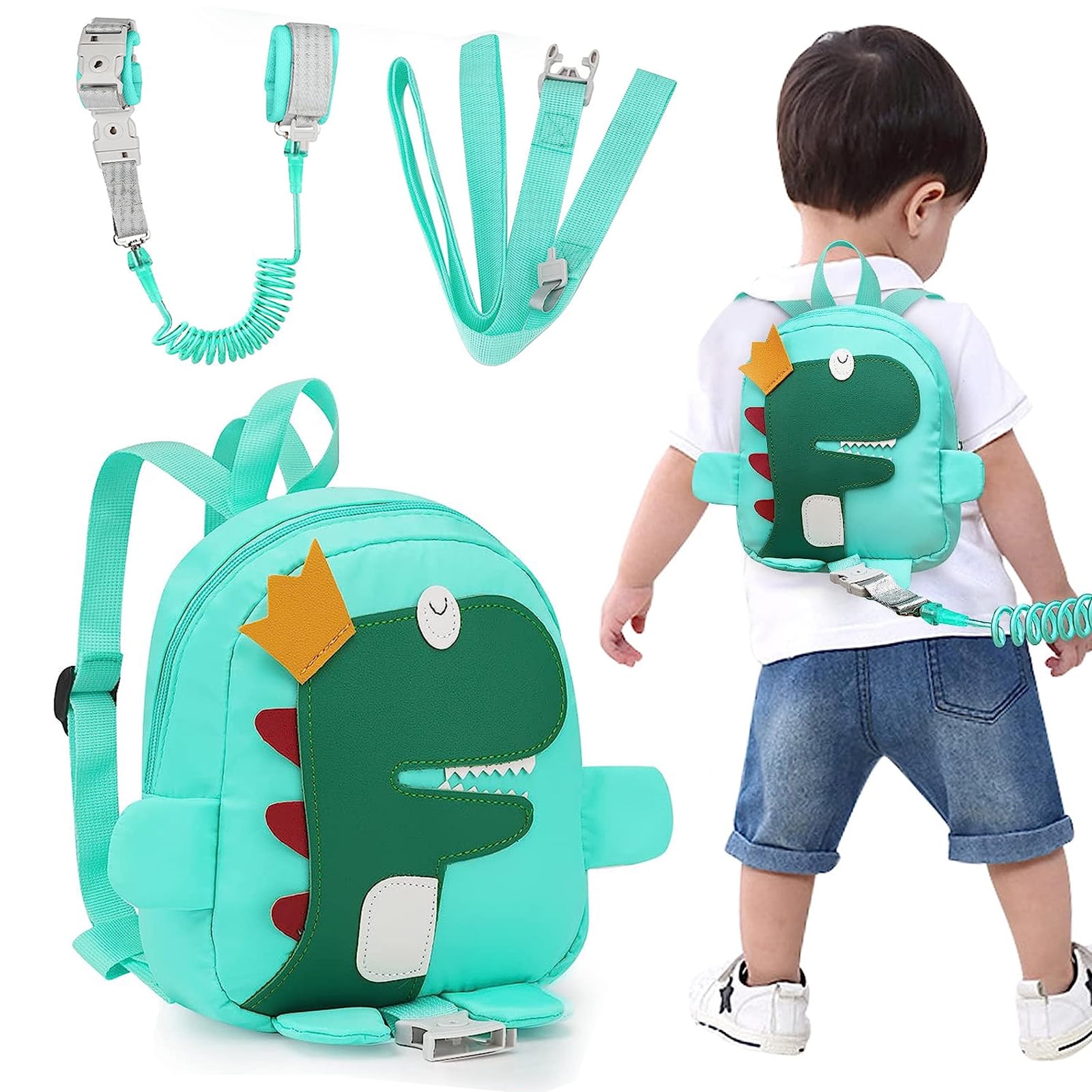 Adorable Animal Toddler Backpack with Anti-Lost Wrist Link, Dinosaur ...